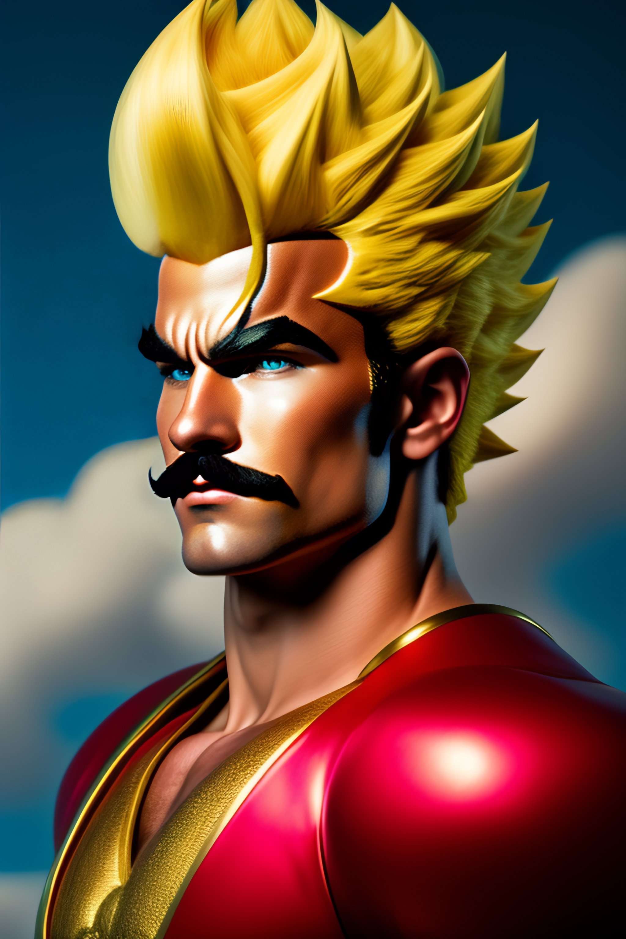 Lexica - Portrait of a super sayan mario bros