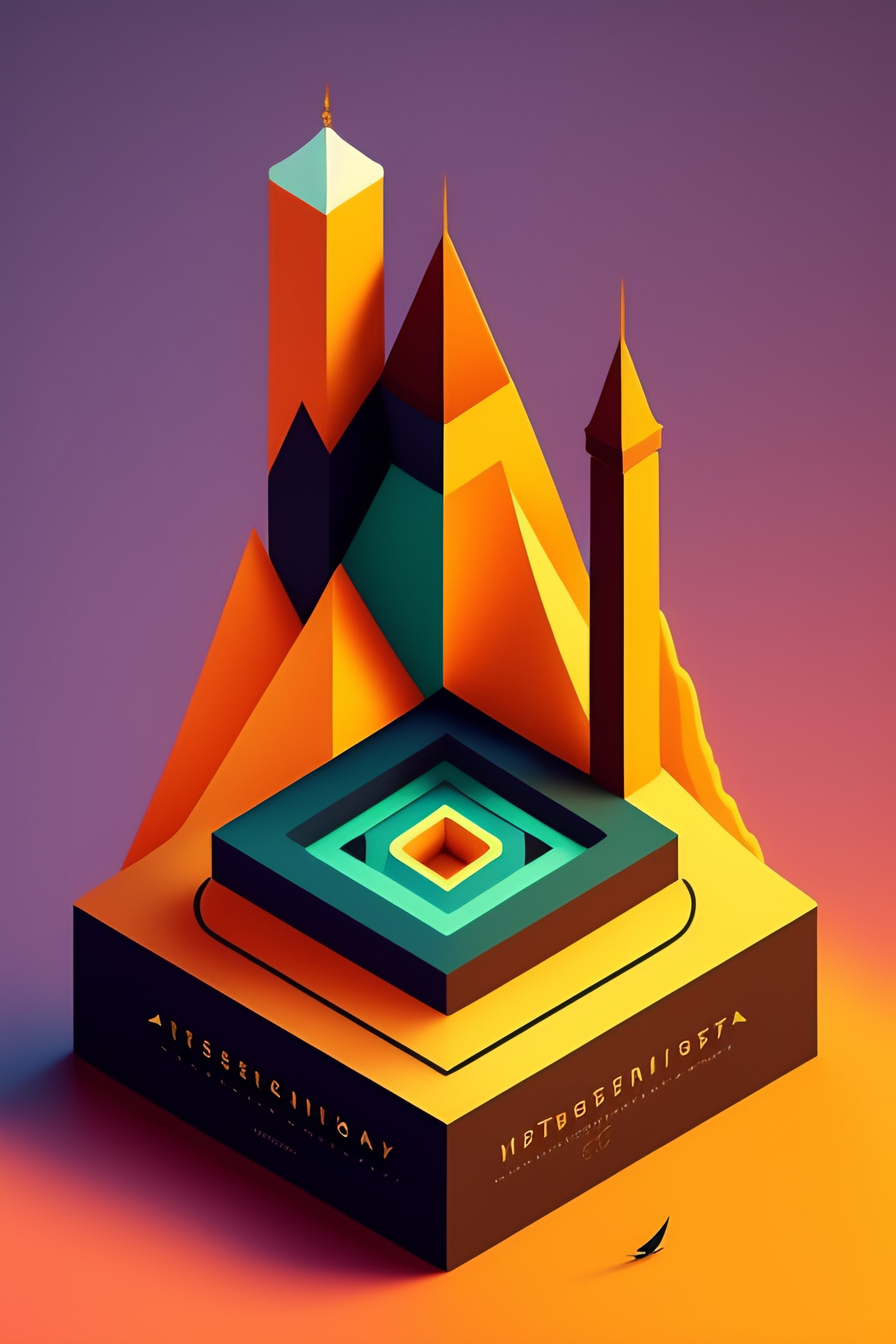 Lexica - Detailed isometric monument valley poster, symmetry, day and ...