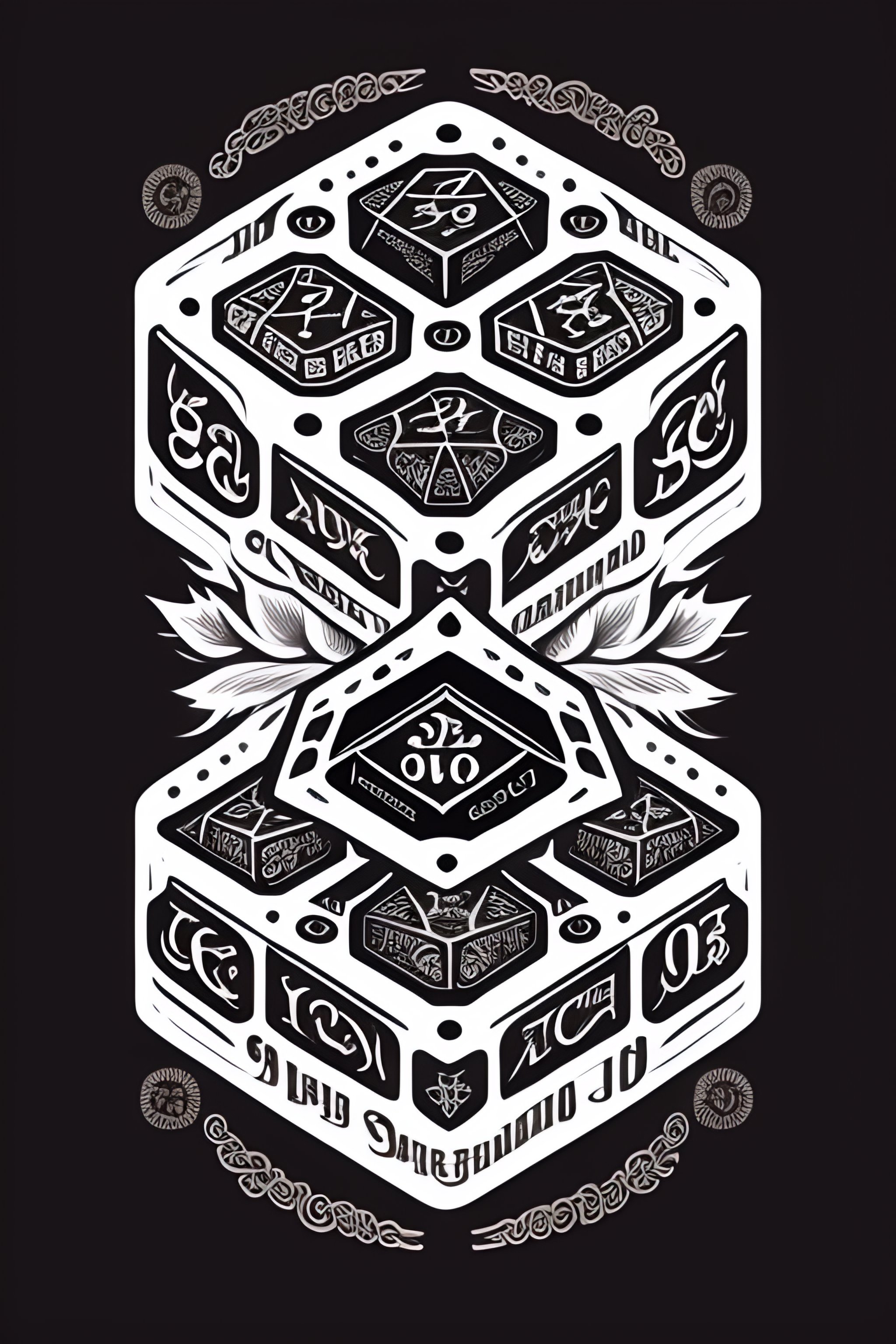 Lexica - Highly detailed skeletal hands holding d20 dice, death metal ...