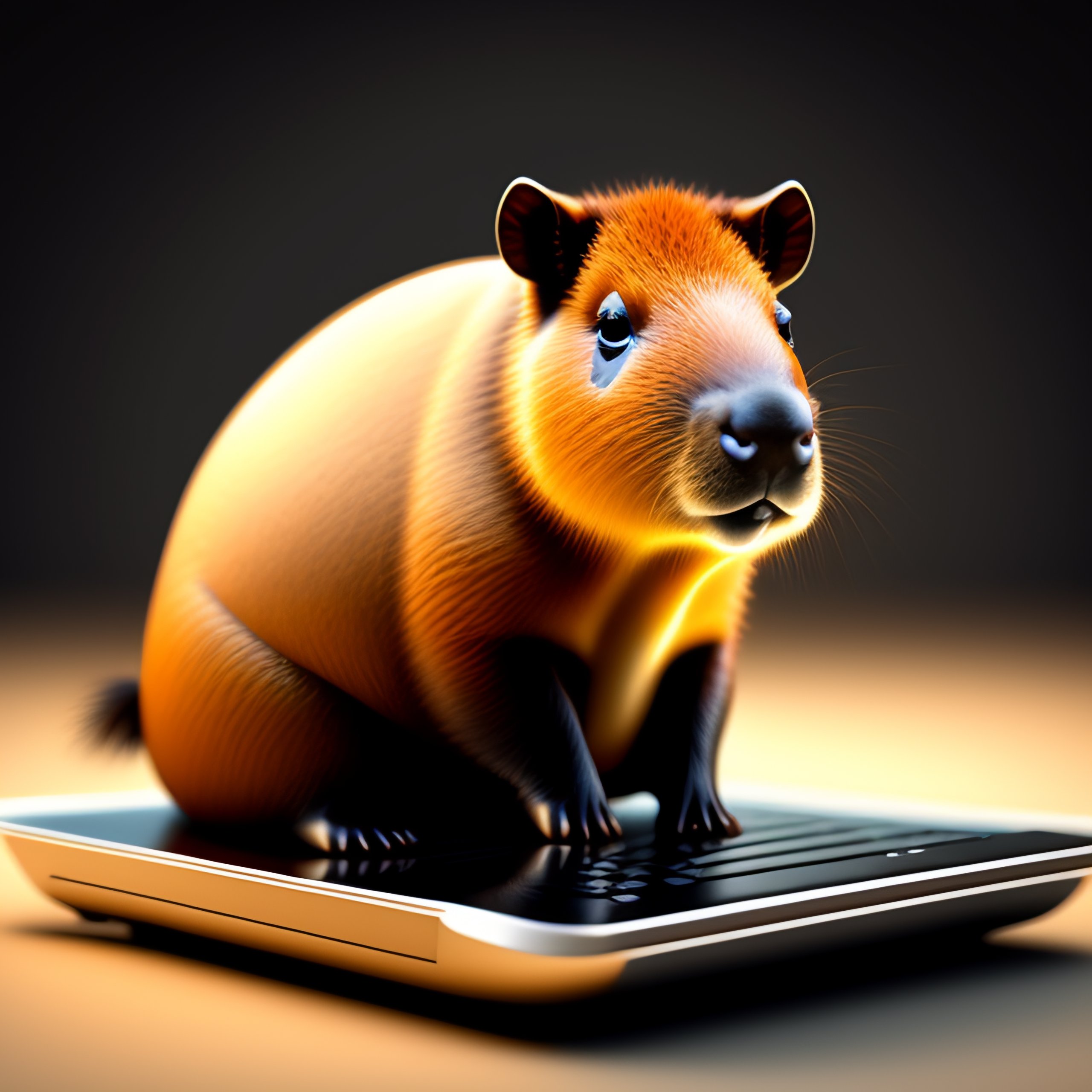 Lexica - Capybara mascot, whit a table pen, laptop, designing, graphic ...