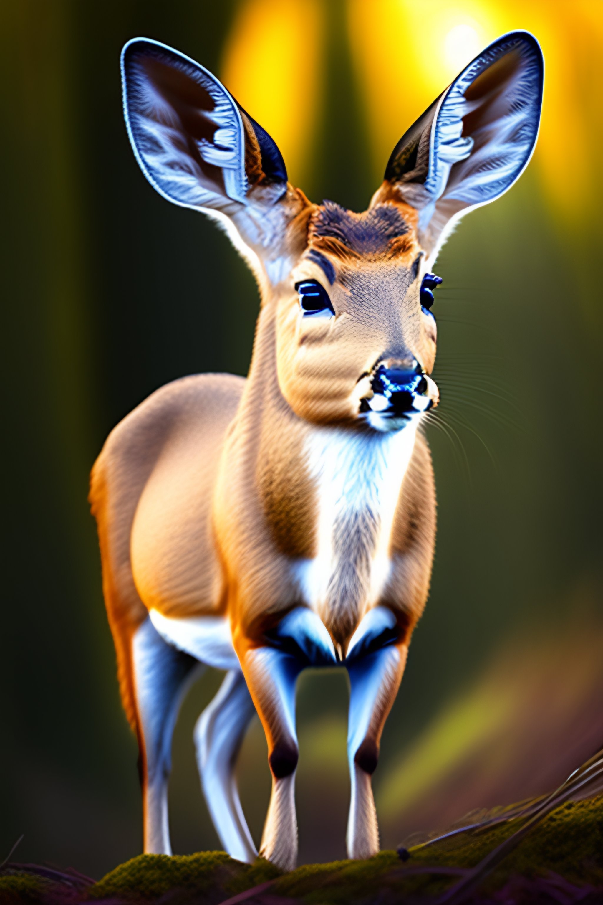 Lexica - A deer with a long hair hamster face and furry body