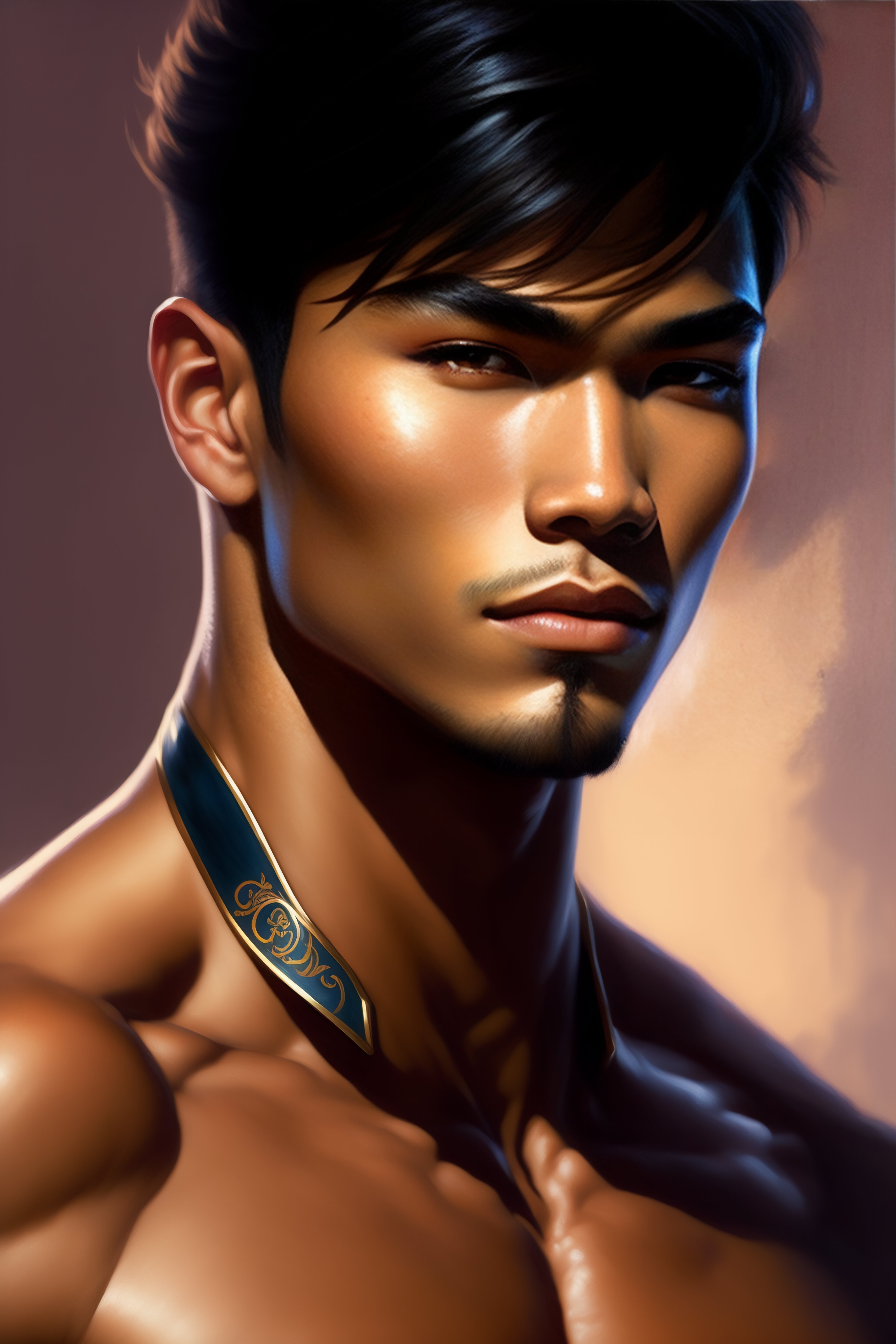 Lexica - Young handsome filipino male portrait dnd, muscle, painting by ...