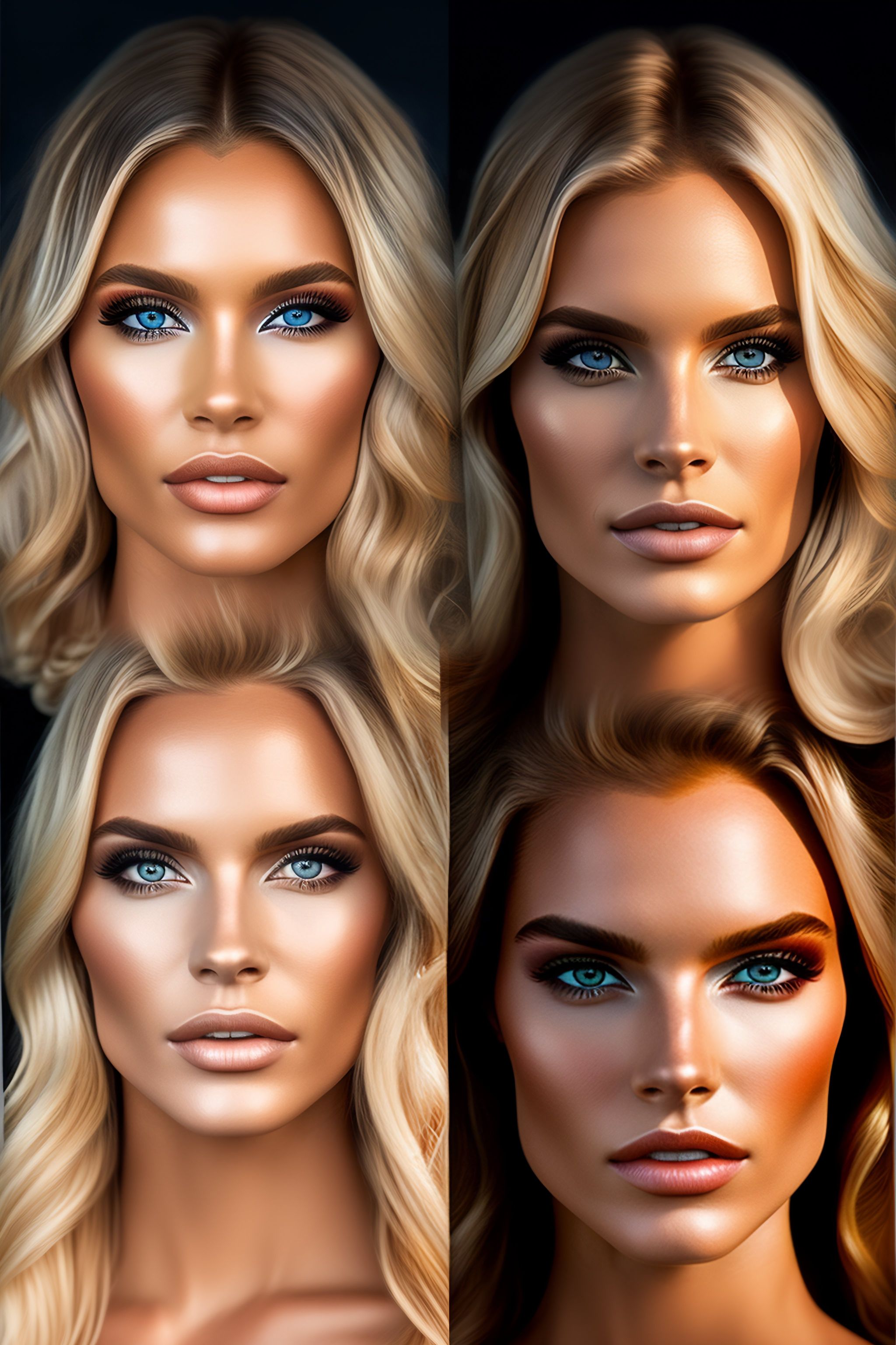 Lexica - Female blond model face shoot