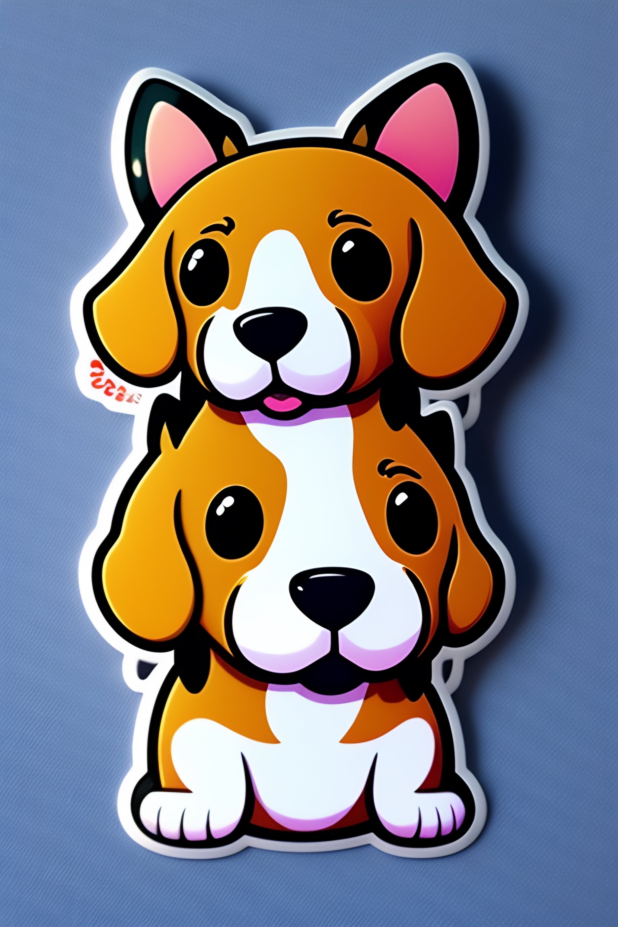 Lexica - Cute anime dog sticker, anime style, solid backgound color