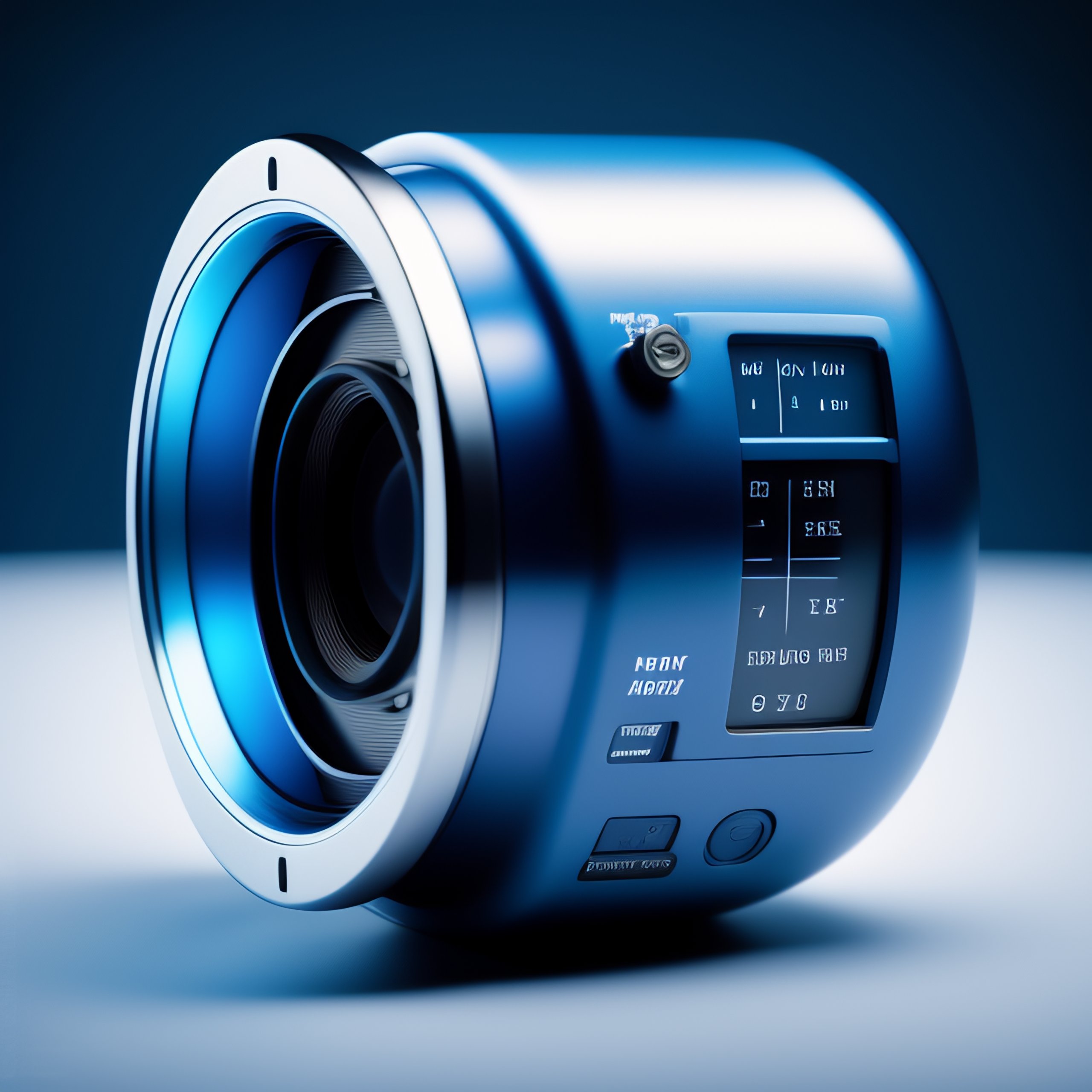 Lexica - Blue background,side view product photography of a camera ...