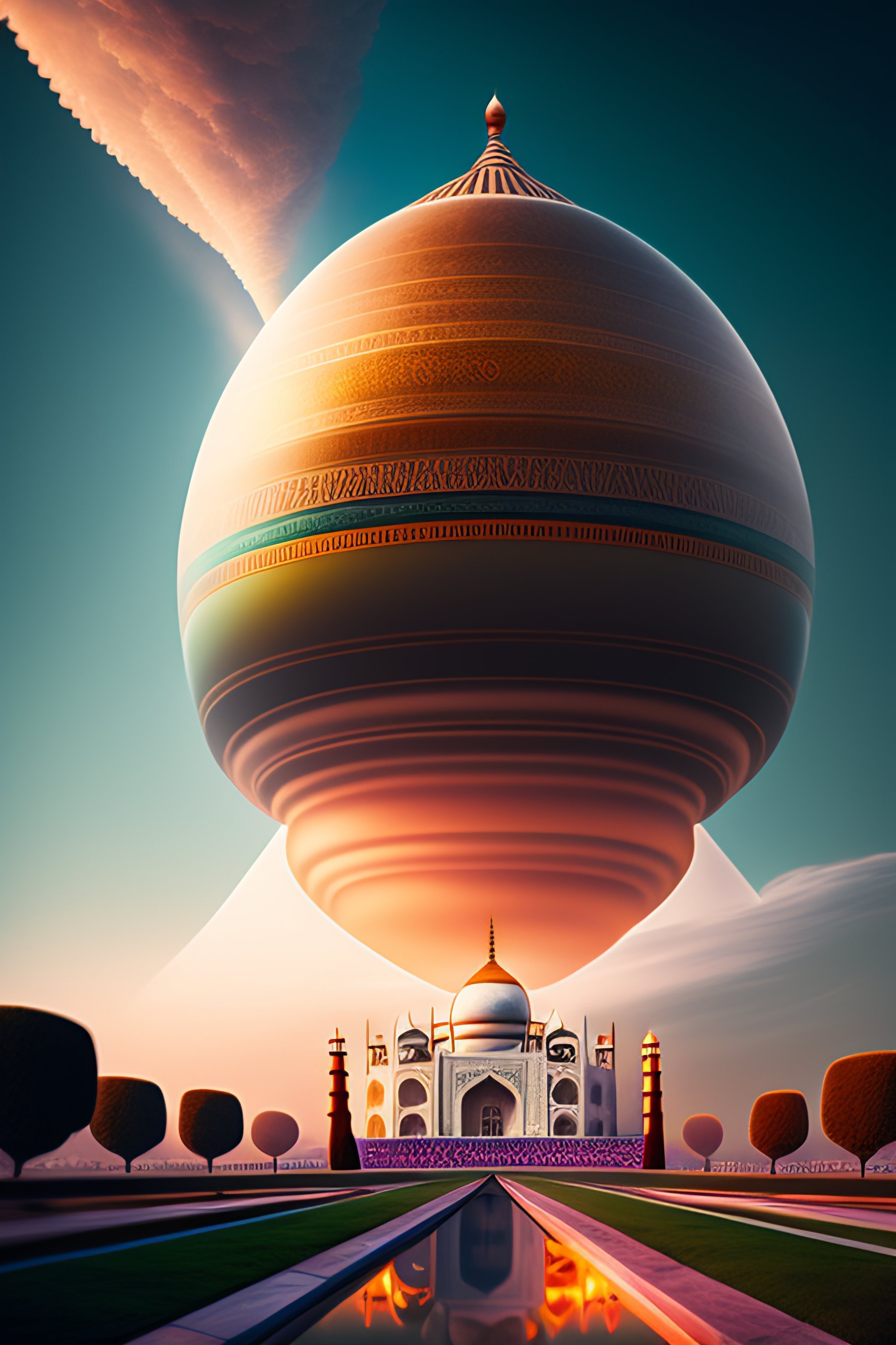 Lexica - Tictac ufo crashing on the taj mahal, hyper-realistic, Peter ...