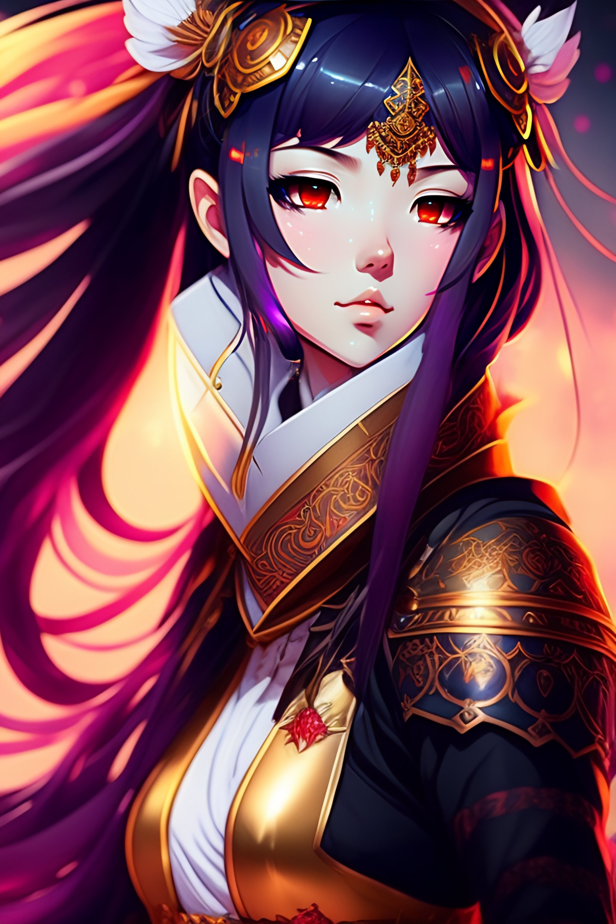 Lexica - Nezuko Kamado in loish anime reol in ornate armor, guweiz ...