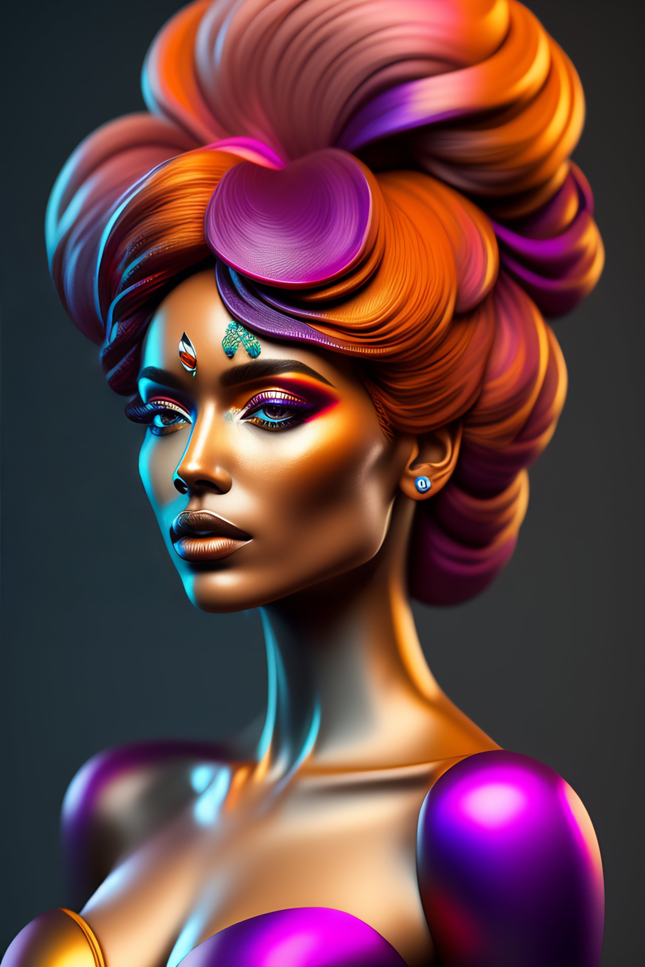 Lexica - Conceptual Artistc women Figure with Abstract colors, rococo, rococo, zbrush, behance ...