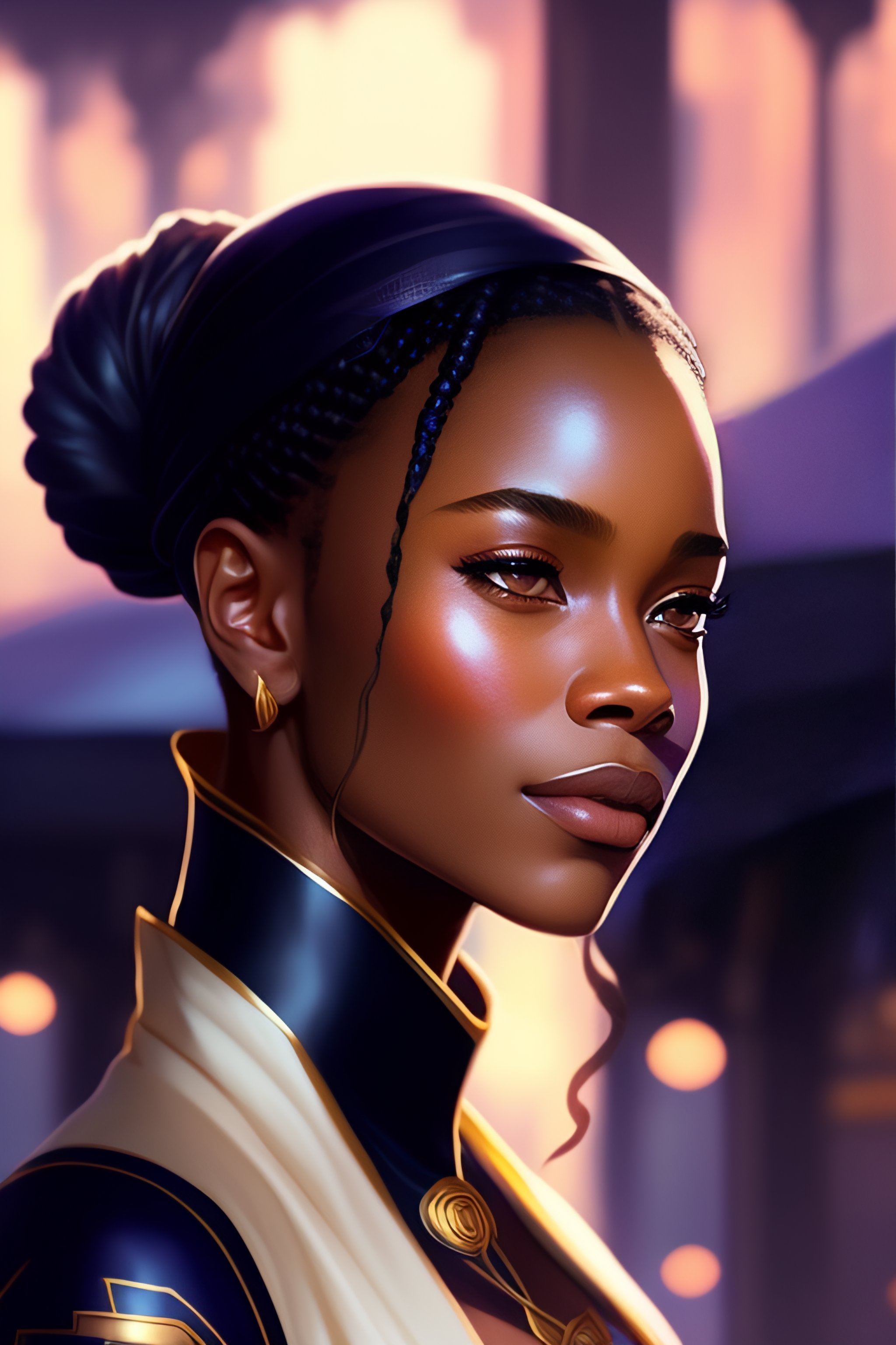 Lexica - Cute shuri from black panther, with background by greg ...