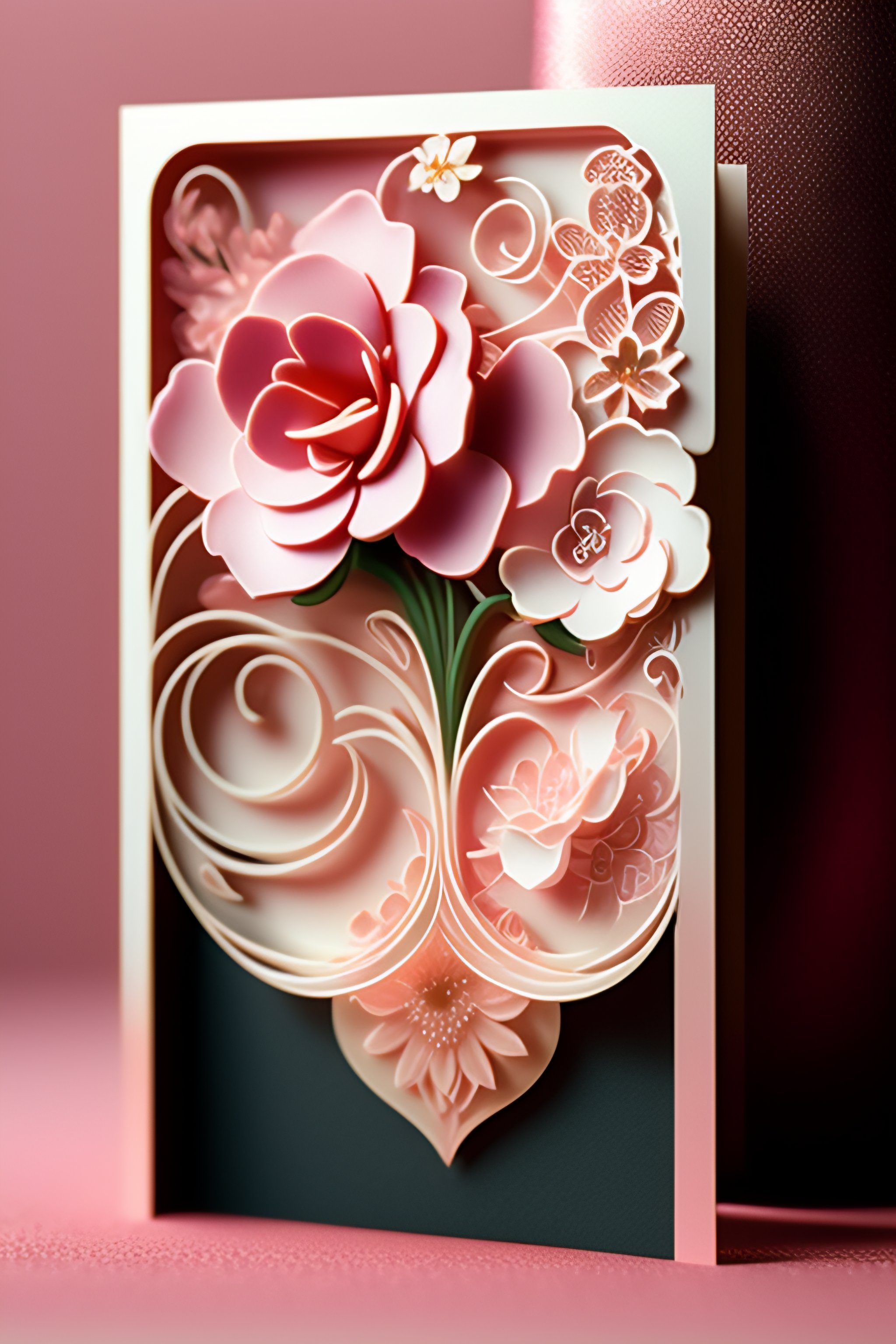 Lexica - Elegant wedding 3d floral card