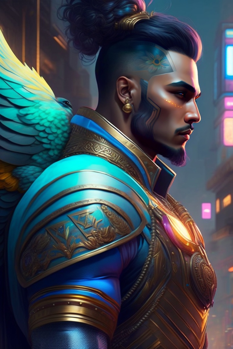 Lexica - Cyberpunk With Hindu God's dress fusion, Super Hero, Blue ...