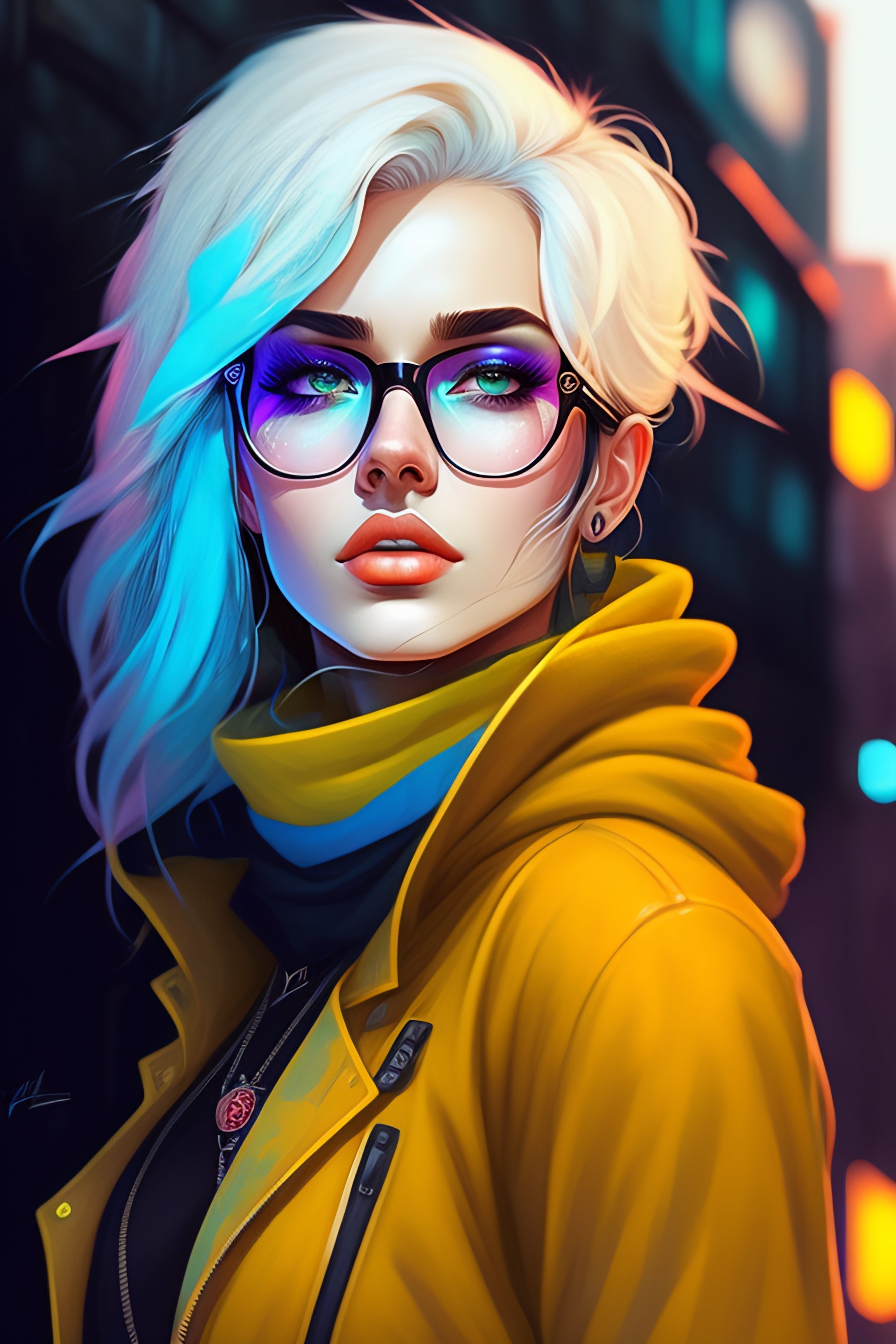 Lexica - Highly detailed portrait of a sewer emo punk lady student ...