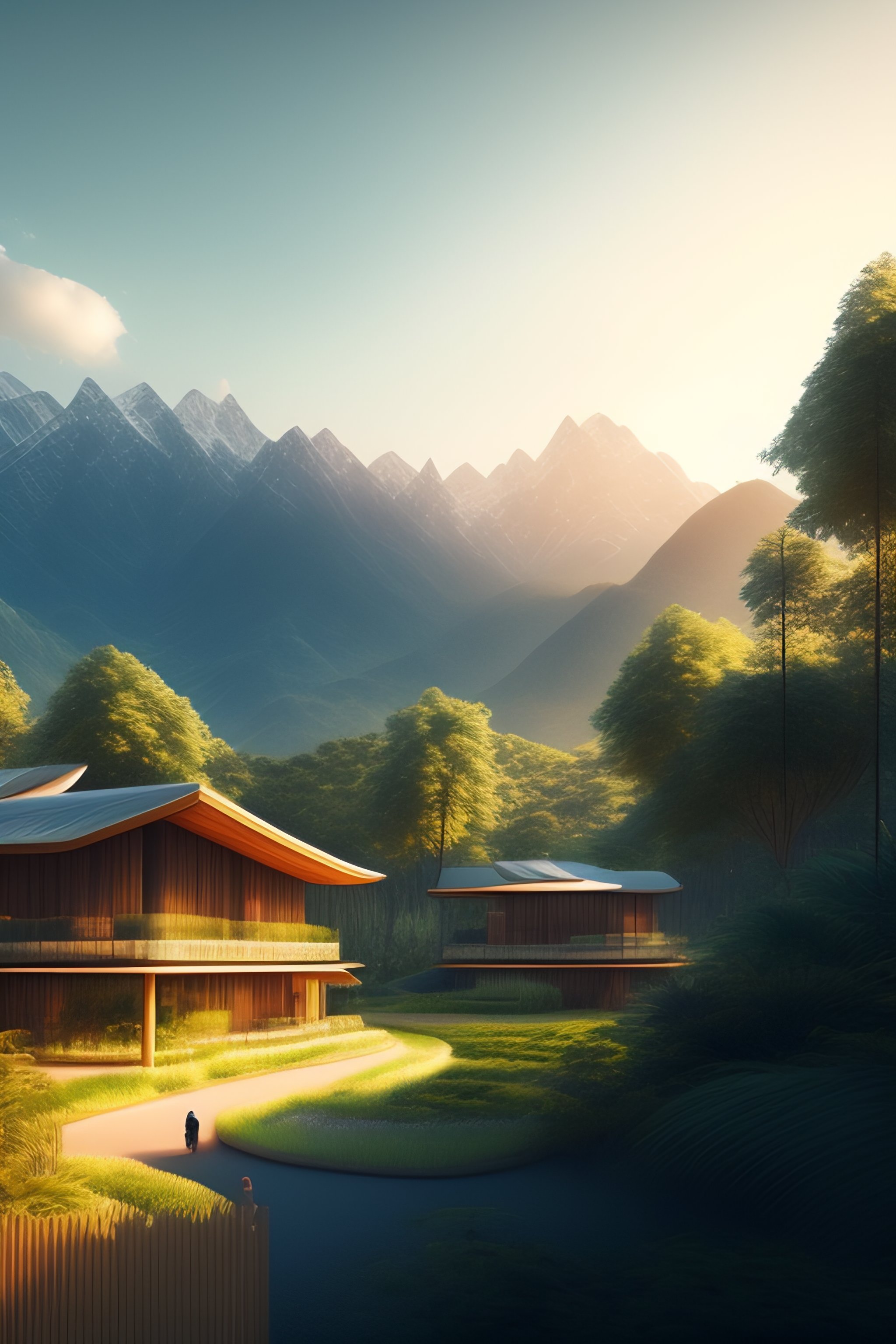 Lexica - An awesome night concept art of modern bahay-kubo with solar ...