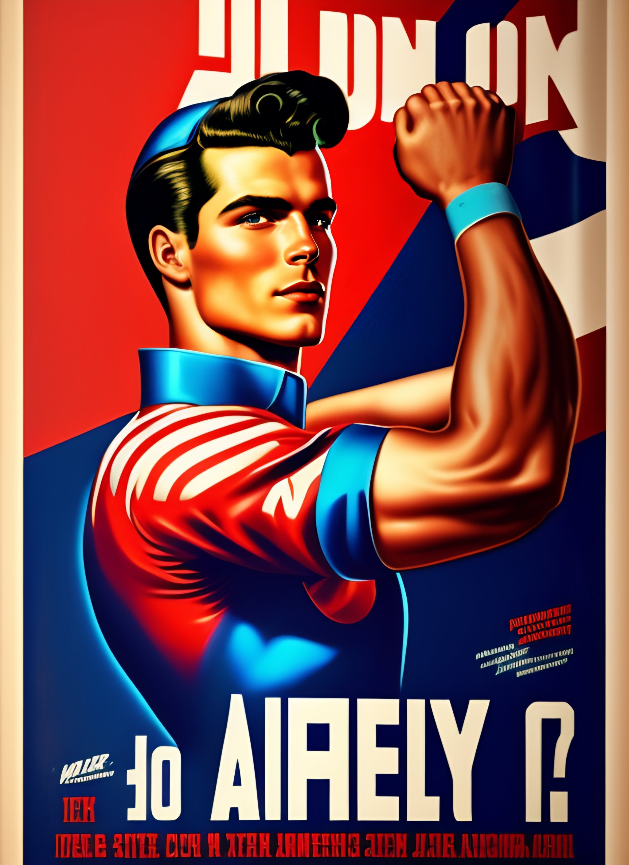 Lexica - A male young man the riveter "We can do it !" poster by John ...