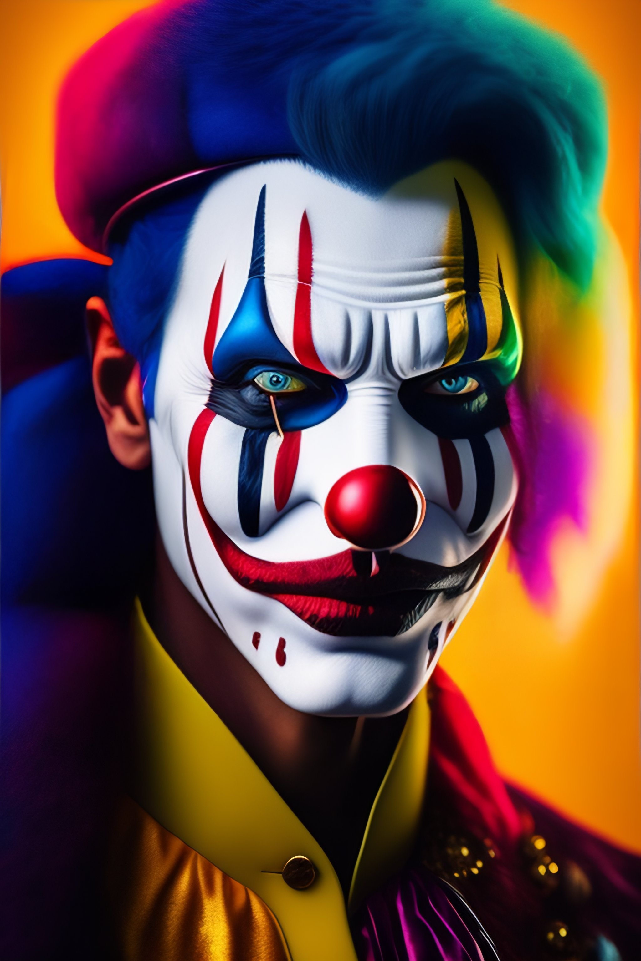 Lexica - Colorful portraits of a scary masked clown stunning wallpapers ...