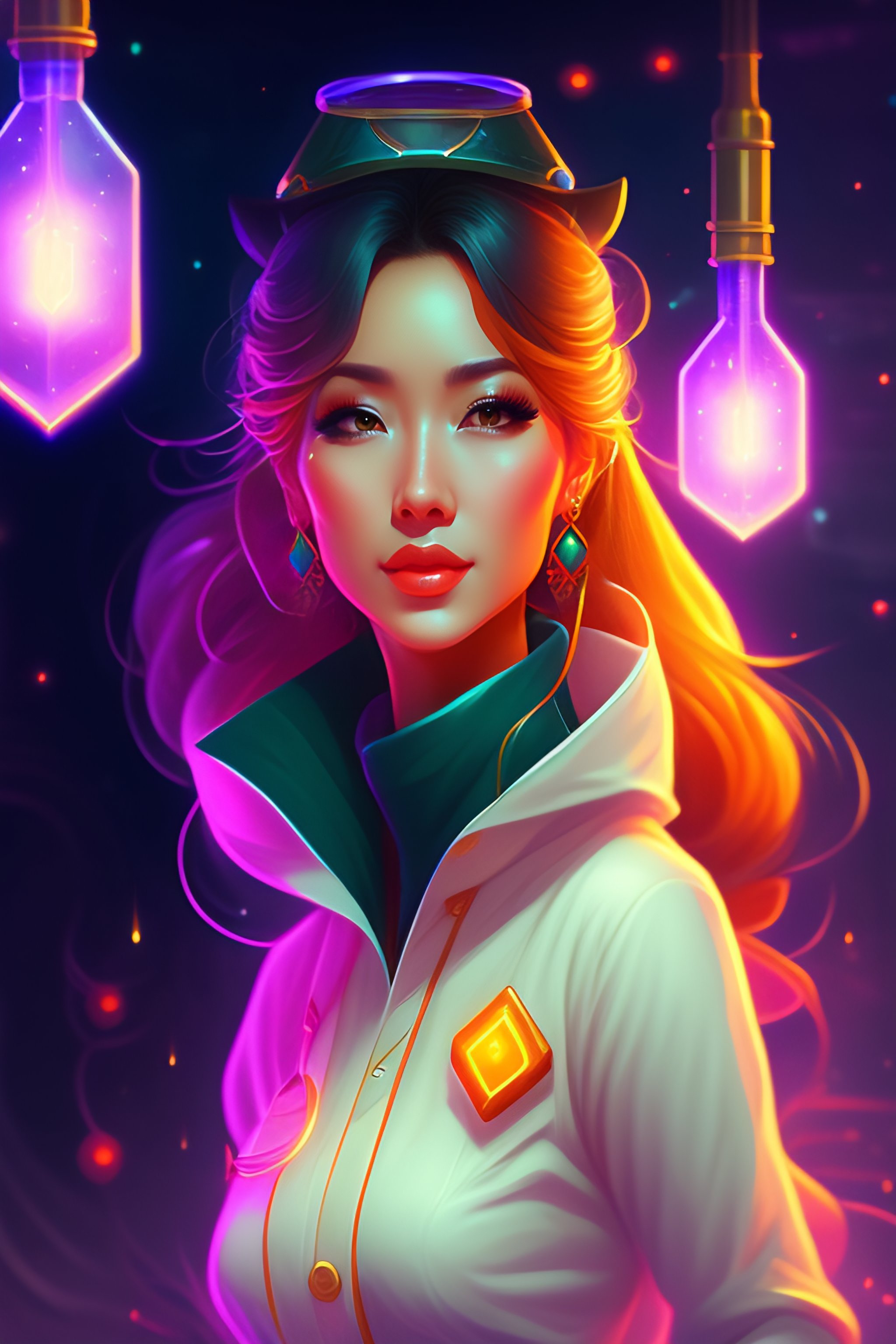 Lexica - Magic mad scientist, inside cosmic labratory, radiating a ...