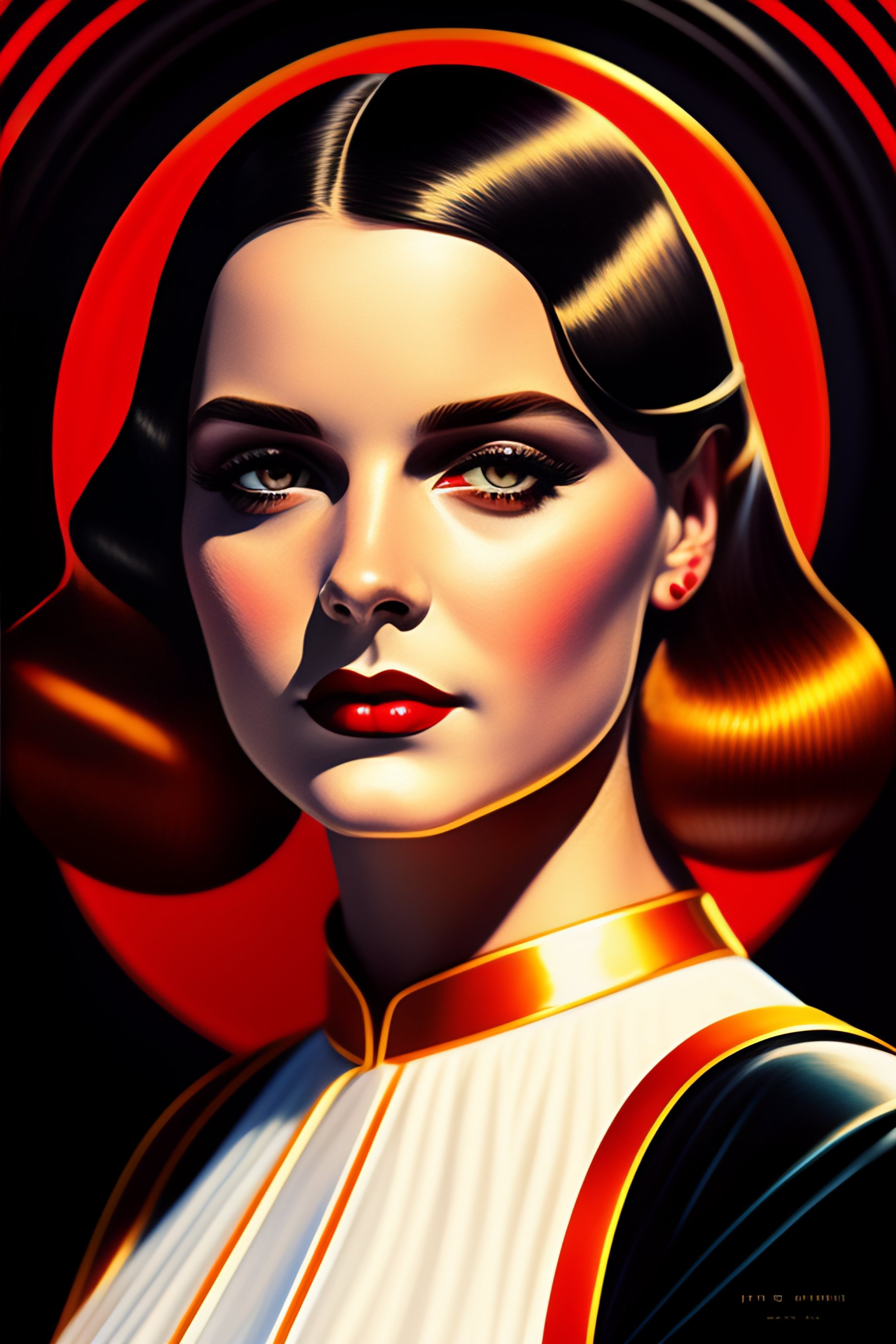 Lexica - Portrait of Wednesday Addams in art deco Style by Friedrich ...