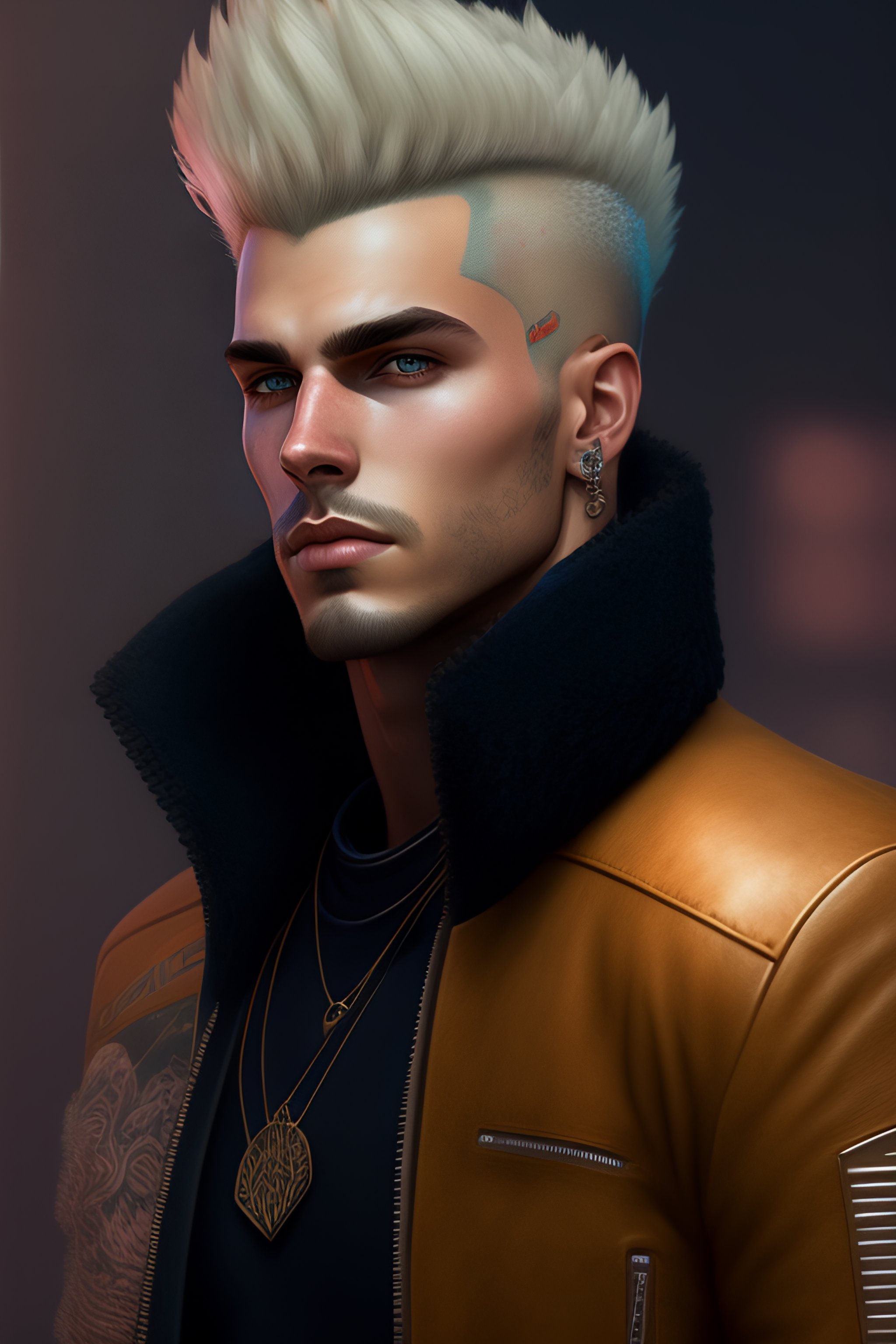 Lexica - Realistic portrait of an 80s white young male punk rocker, bad ...