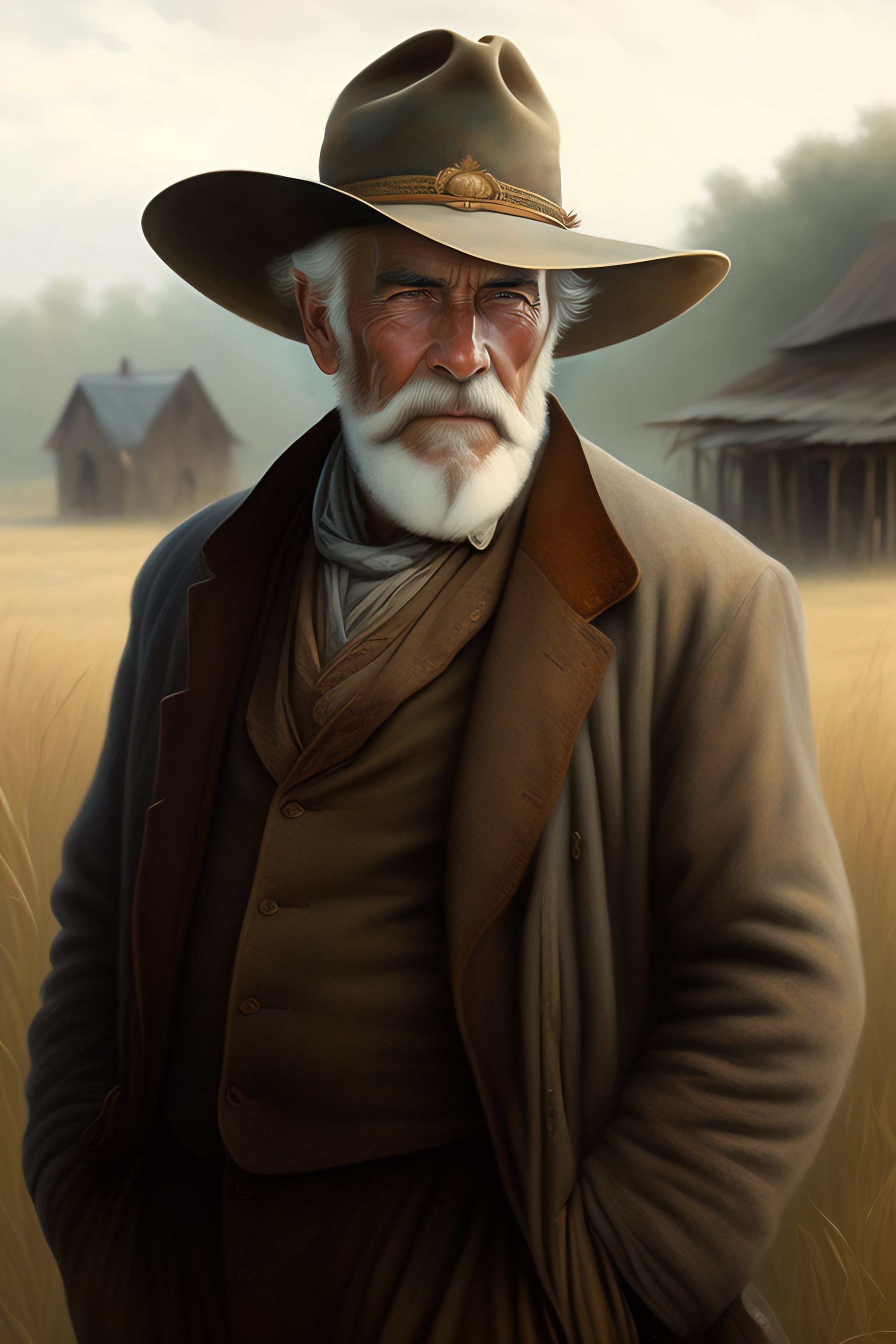 Lexica - A portrait of an old farmer in 19th century, beautiful ...