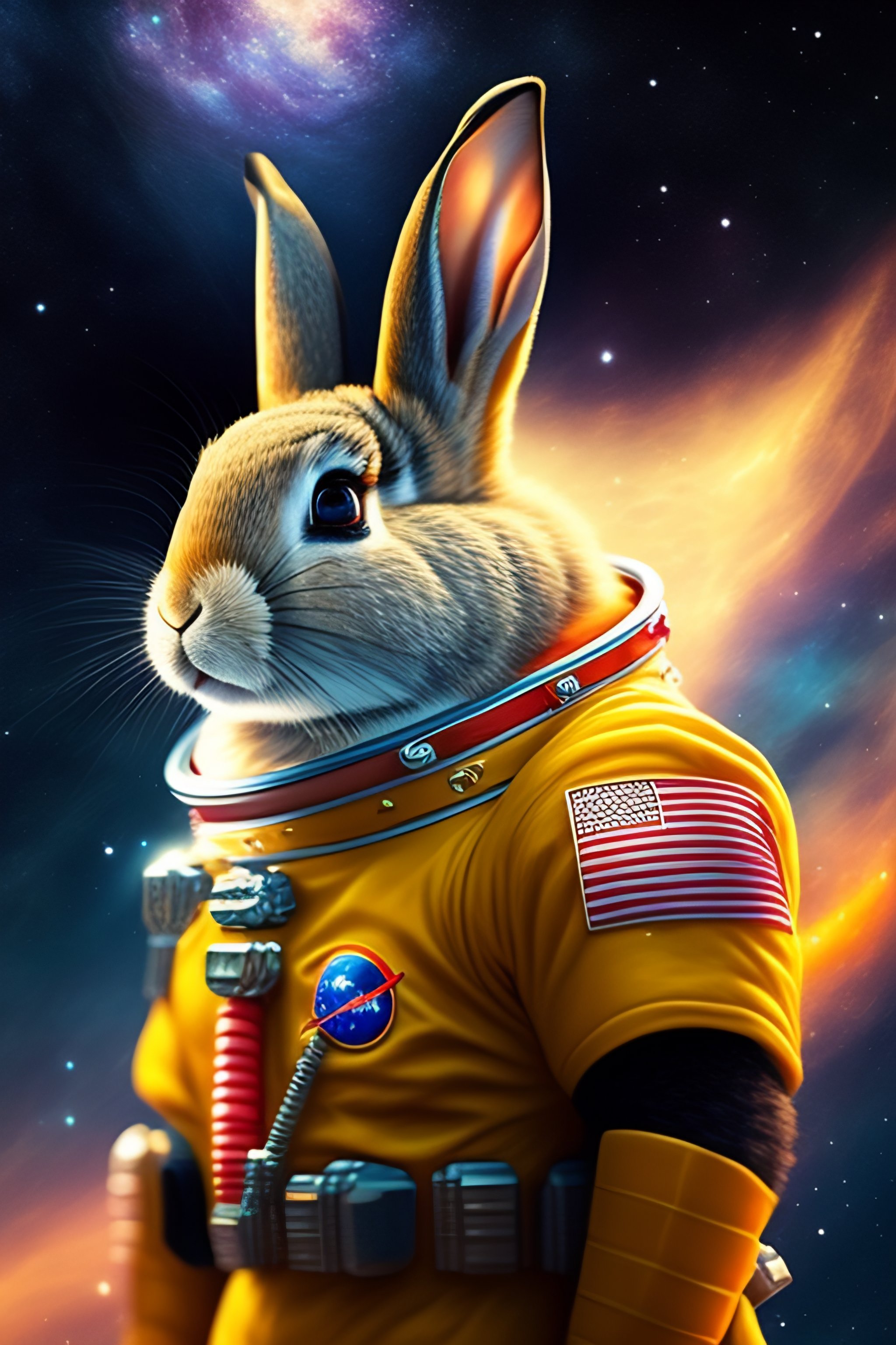 Lexica - Space super hero as a rabbit