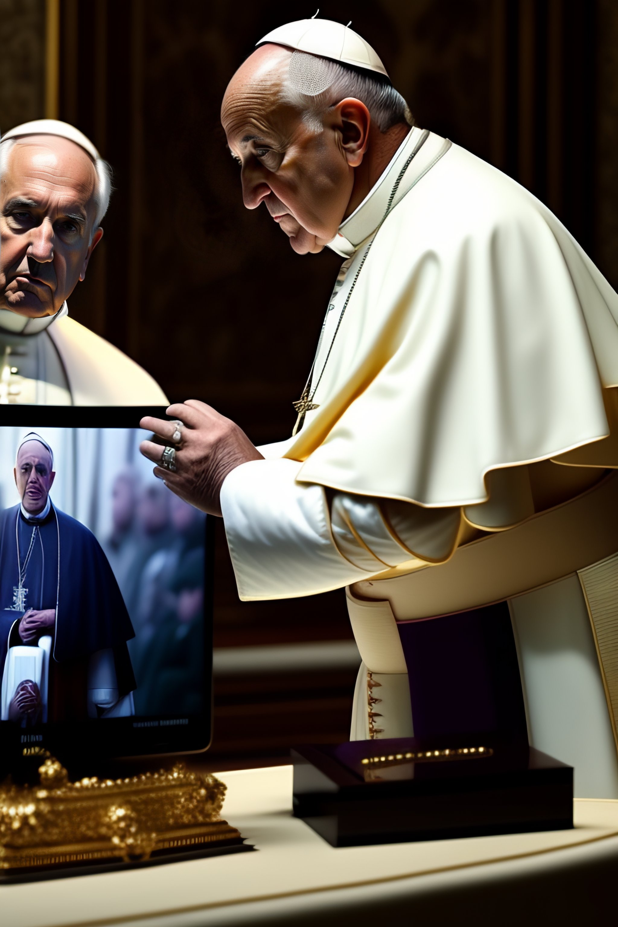 Lexica - Photo of The pope playing xbox ultra detailed