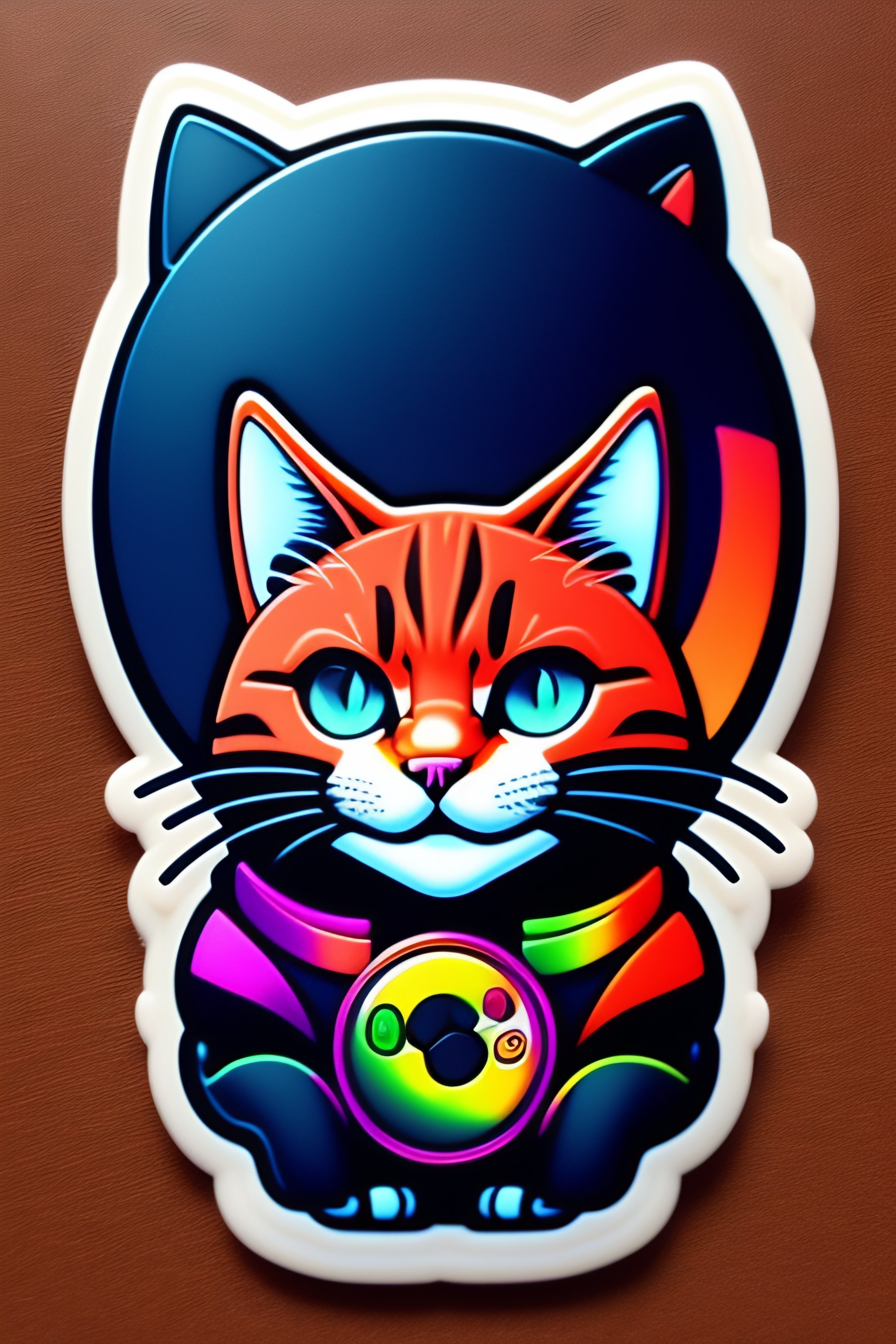 Lexica - Cute anime cat, akira 90s vibrant colors, e-sports logo sticker