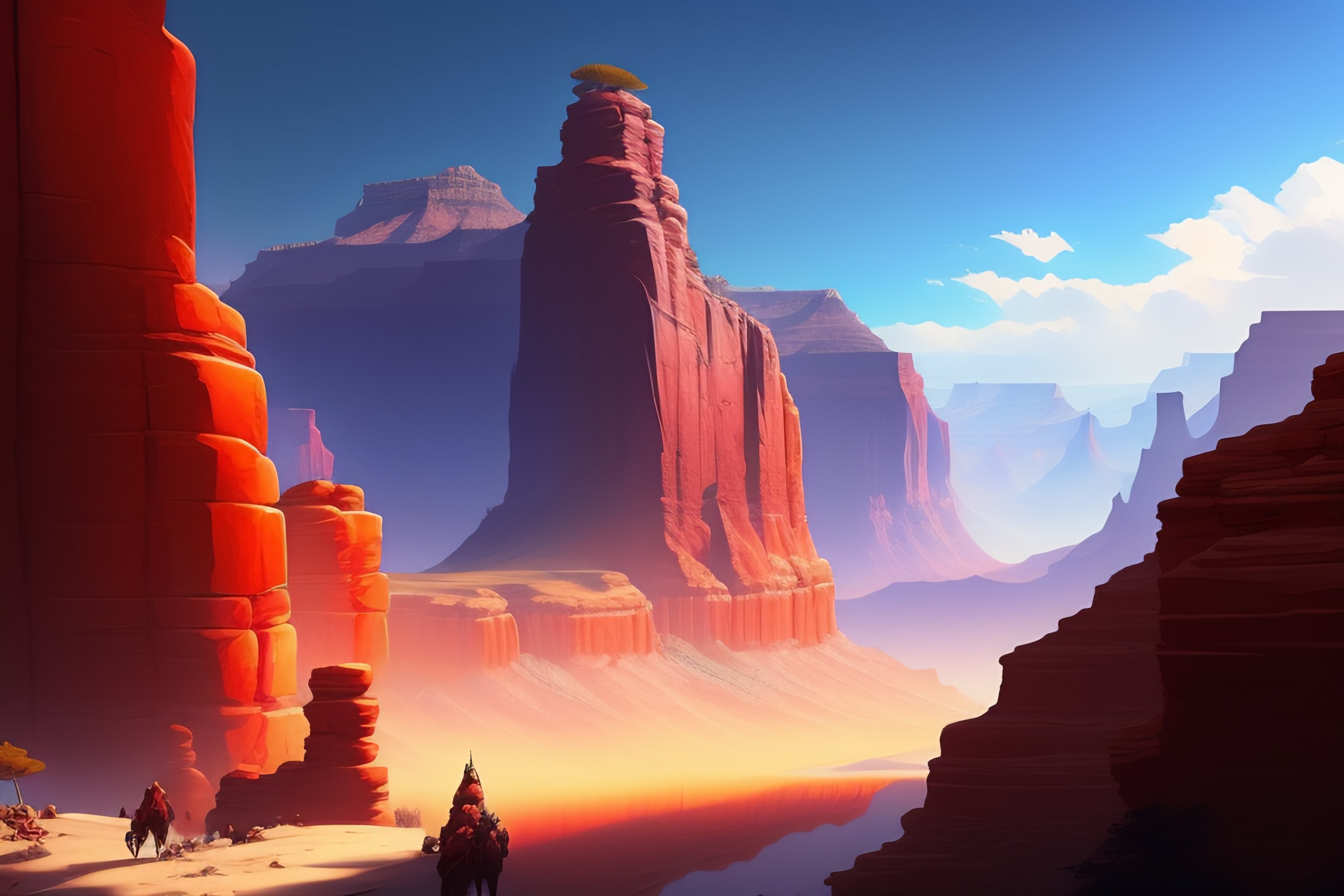 Lexica - Khorne statue rock in the depths of the grand canyon, in ...