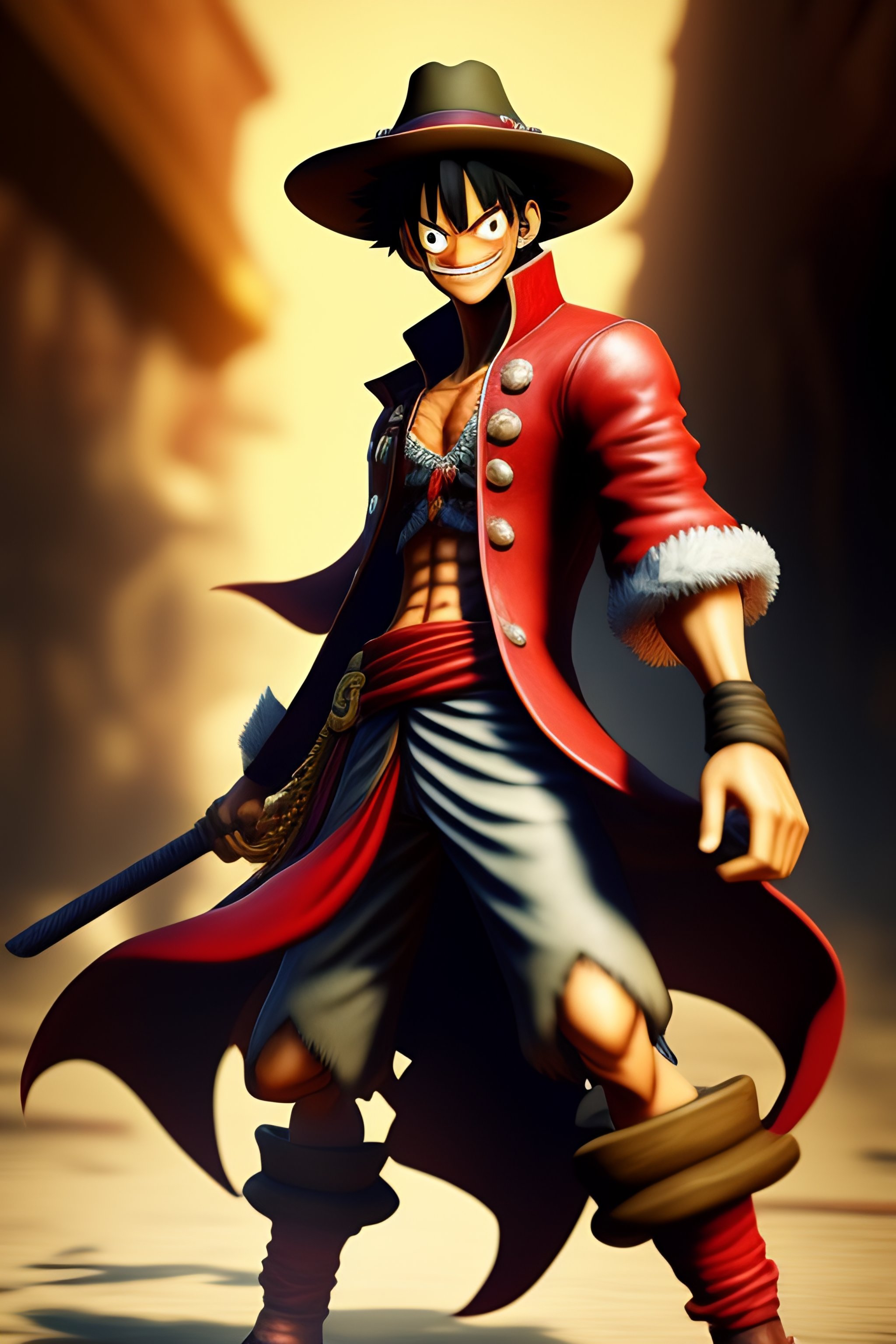 Lexica - Monkey d.luffy assasins creed V4 STYLE