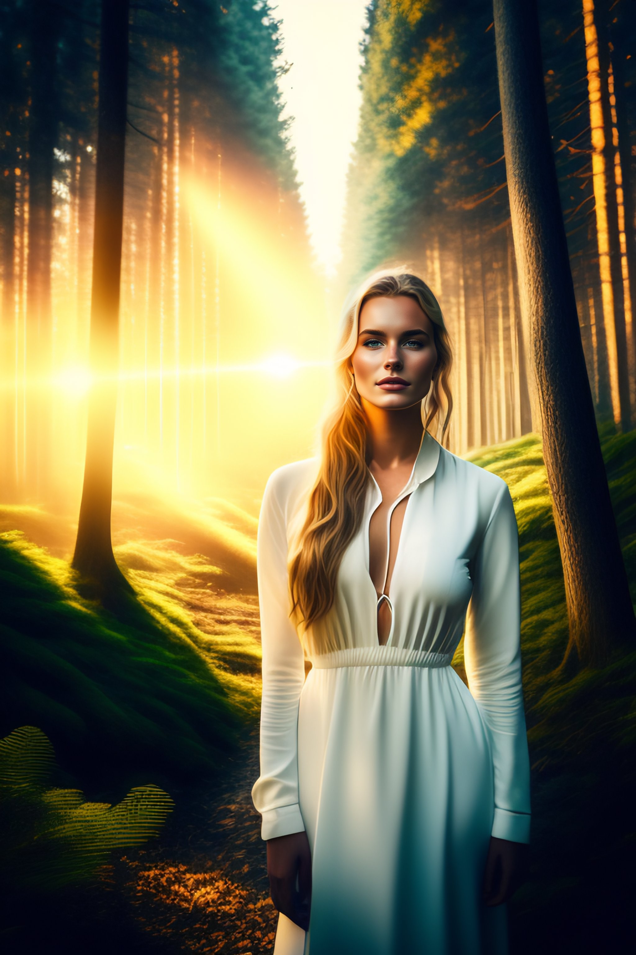 Lexica - Beautiful young 22 year old Norwegian woman, lying in a forest ...