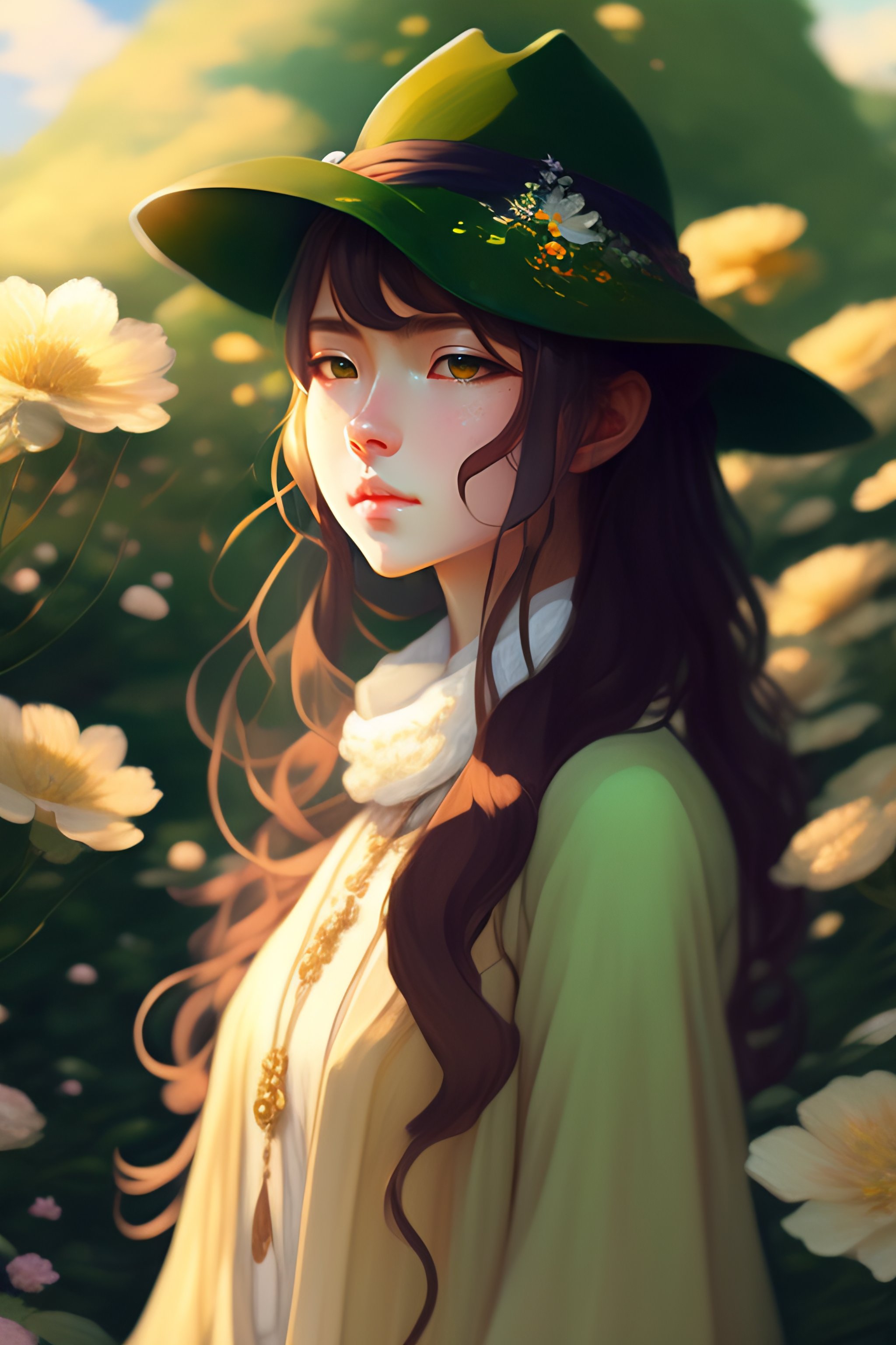 Lexica - Model baroque oil painting snufkin in spring with flowers ...