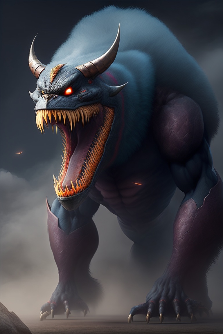 Lexica - A horror game beast. A beast with big muscles, and a mouth ...