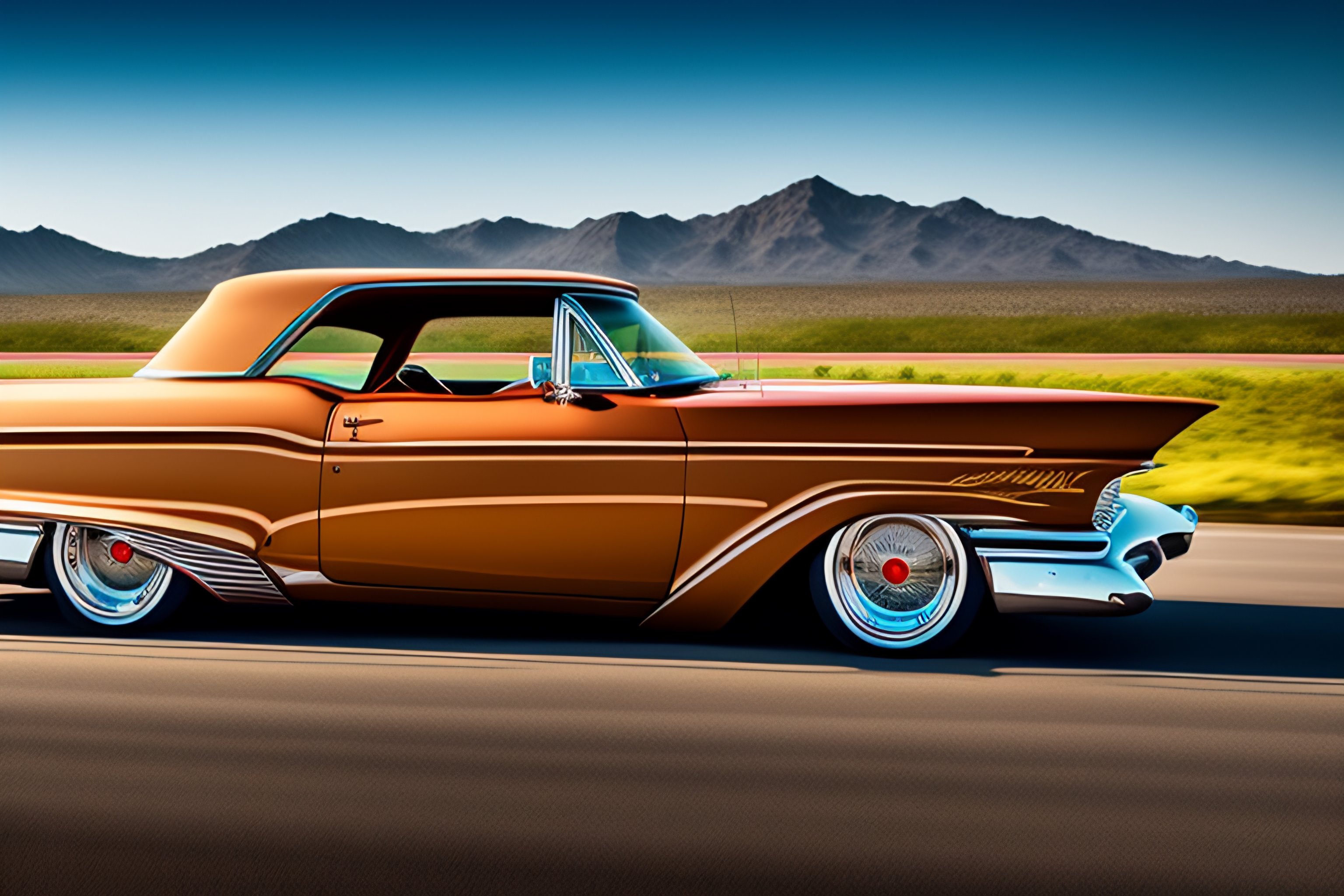 Lexica - The side of a lowrider on the freeway