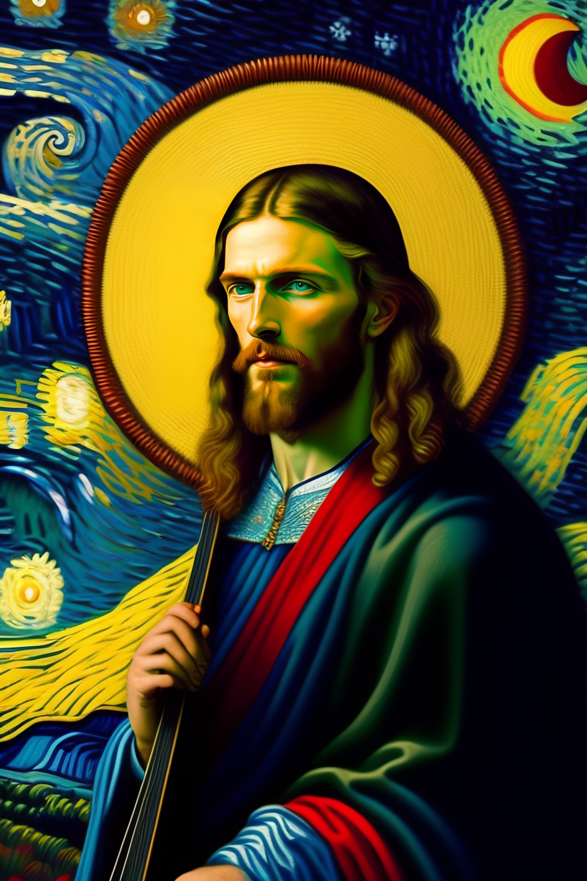 Lexica - Jesus christ as a rockstar in empressionism style van gogh