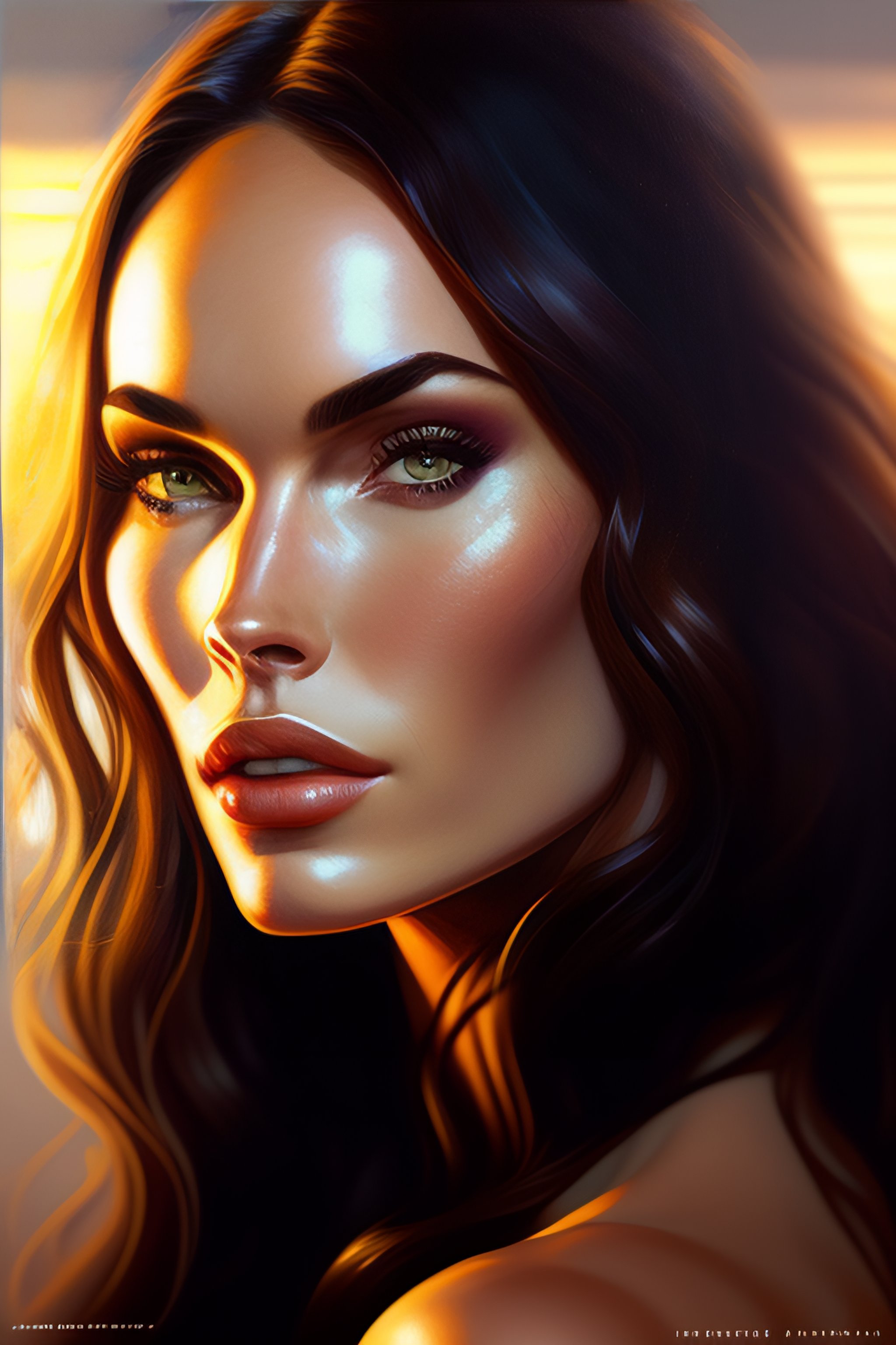 Lexica - Portrait of megan fox with semi opened mouth, intricate ...