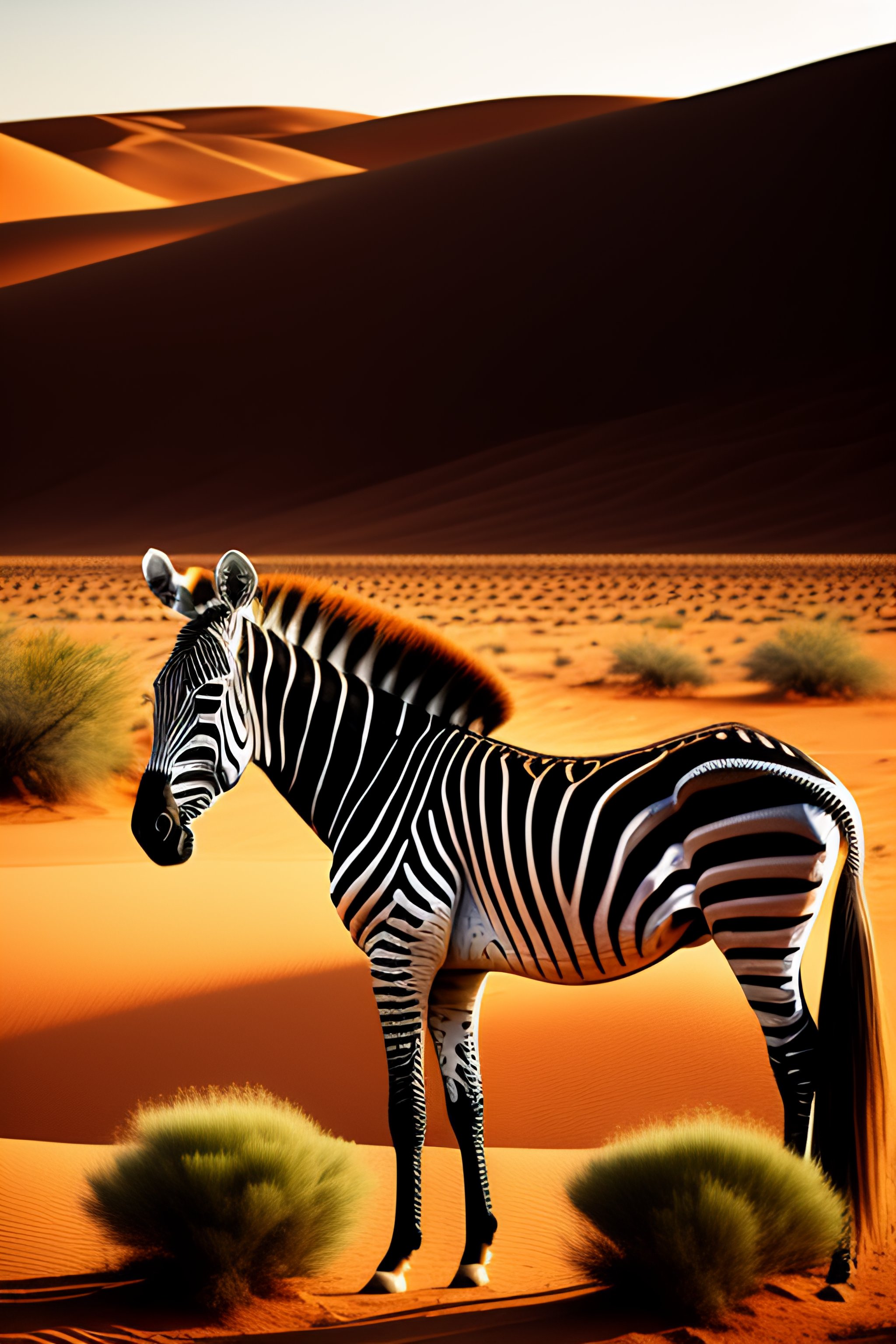 Lexica - Zebras face,sitting ,desert, bush, river