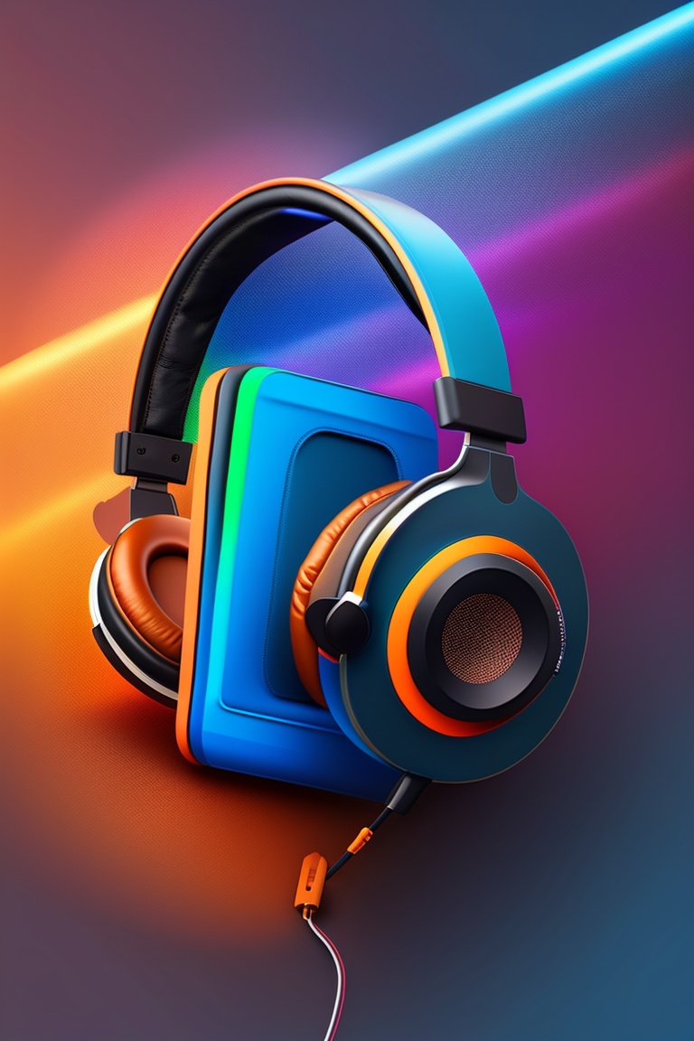 Lexica - Eye-catching image of headphones or a speaker, along with a ...