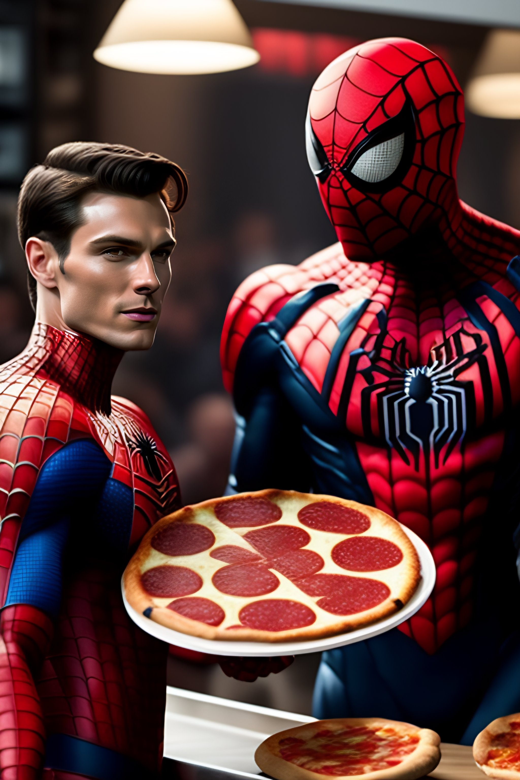 Lexica - Spider-man as a robot serving pizza