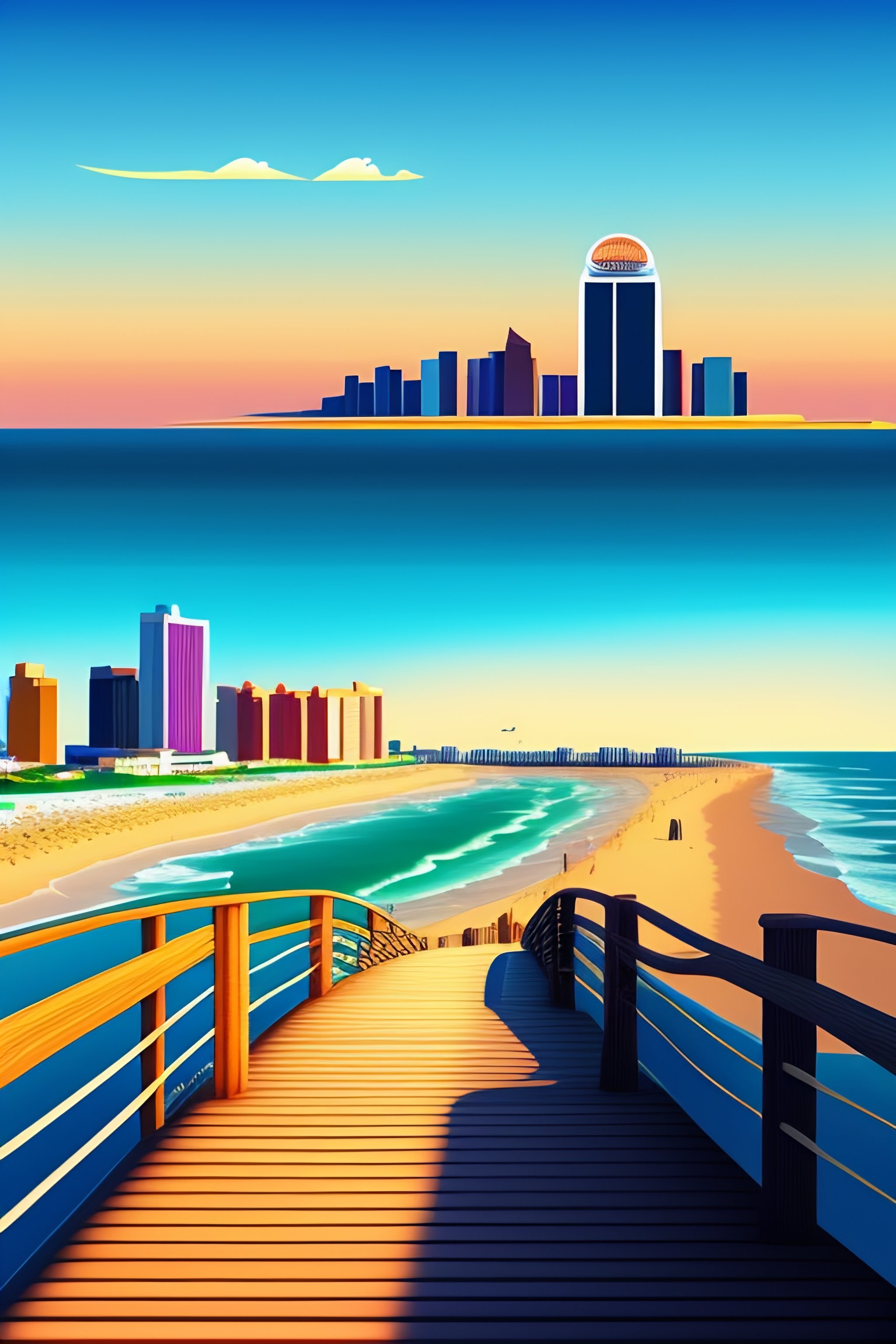 Lexica - In the style of adobe illustrator create an image of Atlantic ...