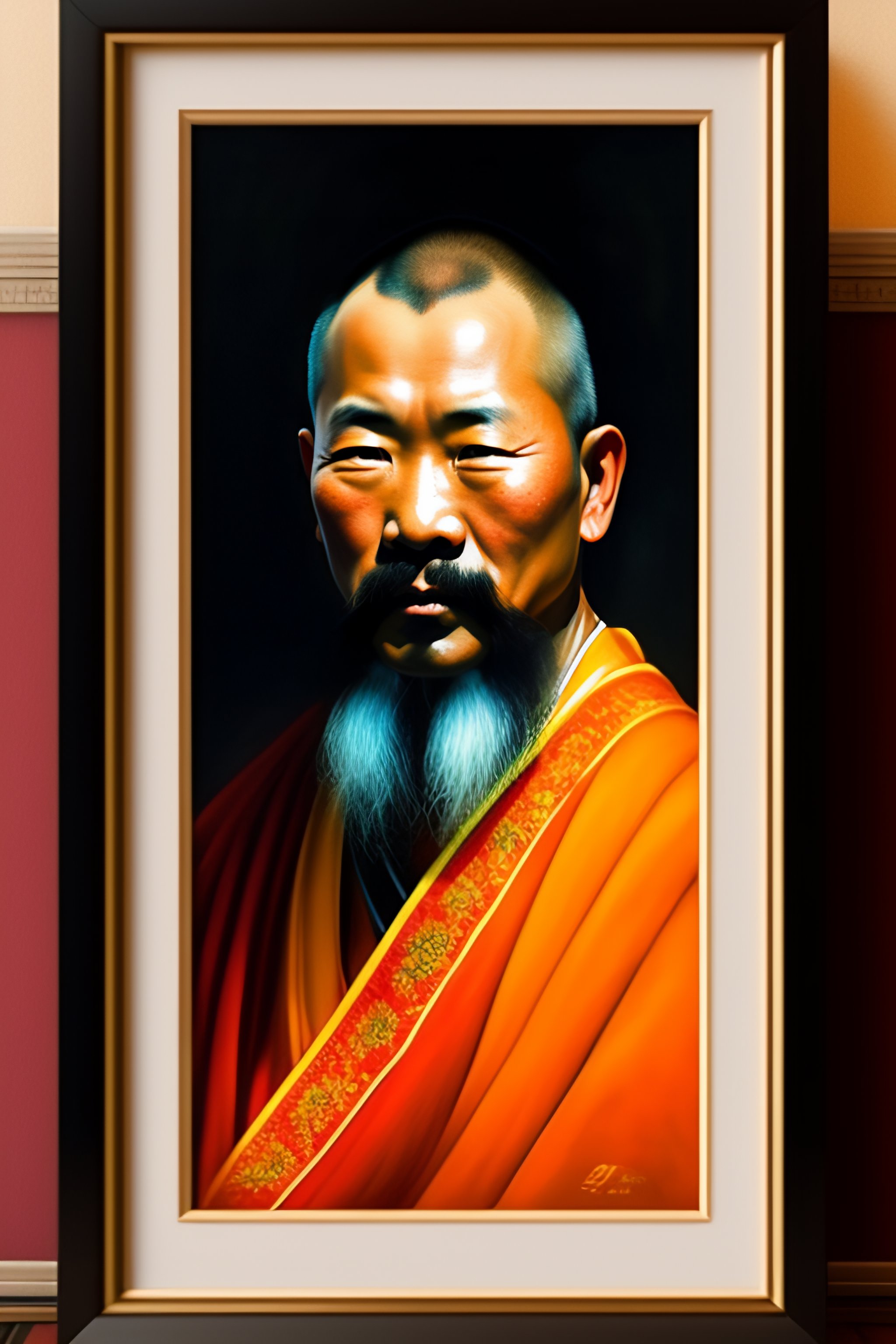 Lexica - Oil paiting of a chinese monk