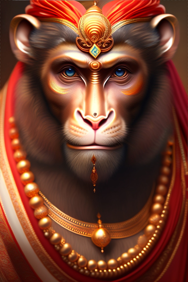 Lexica - Hindu monkey god, beautiful humanistic face