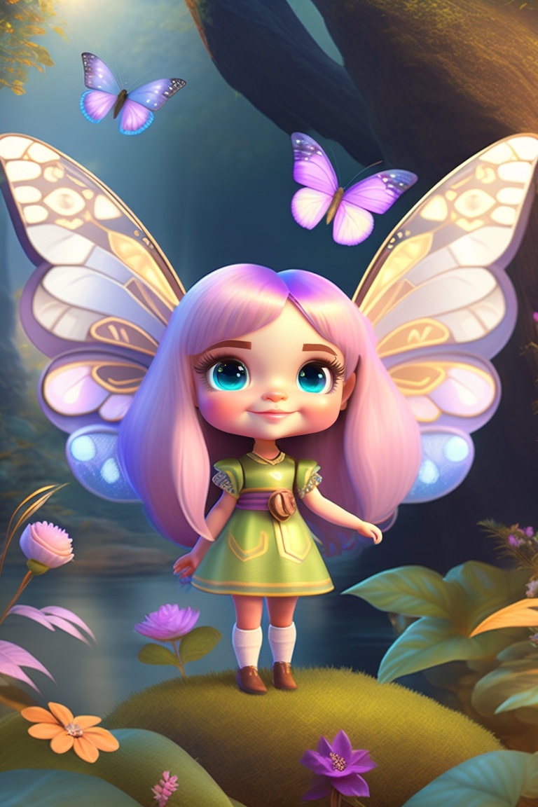 Lexica - "Meet Lily, the curious young fairy with shimmering wings, as ...