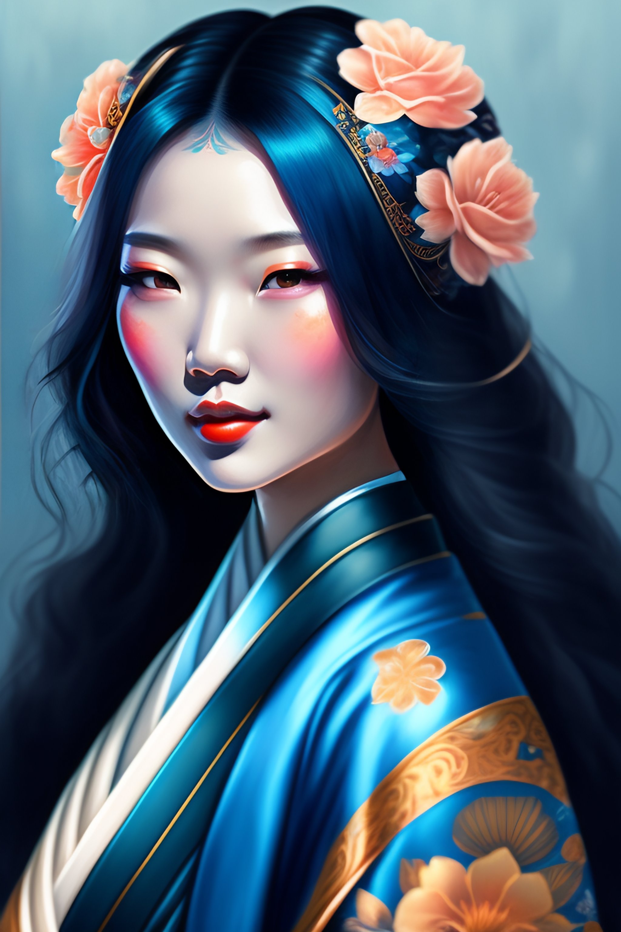 Geisha Girl In Blue