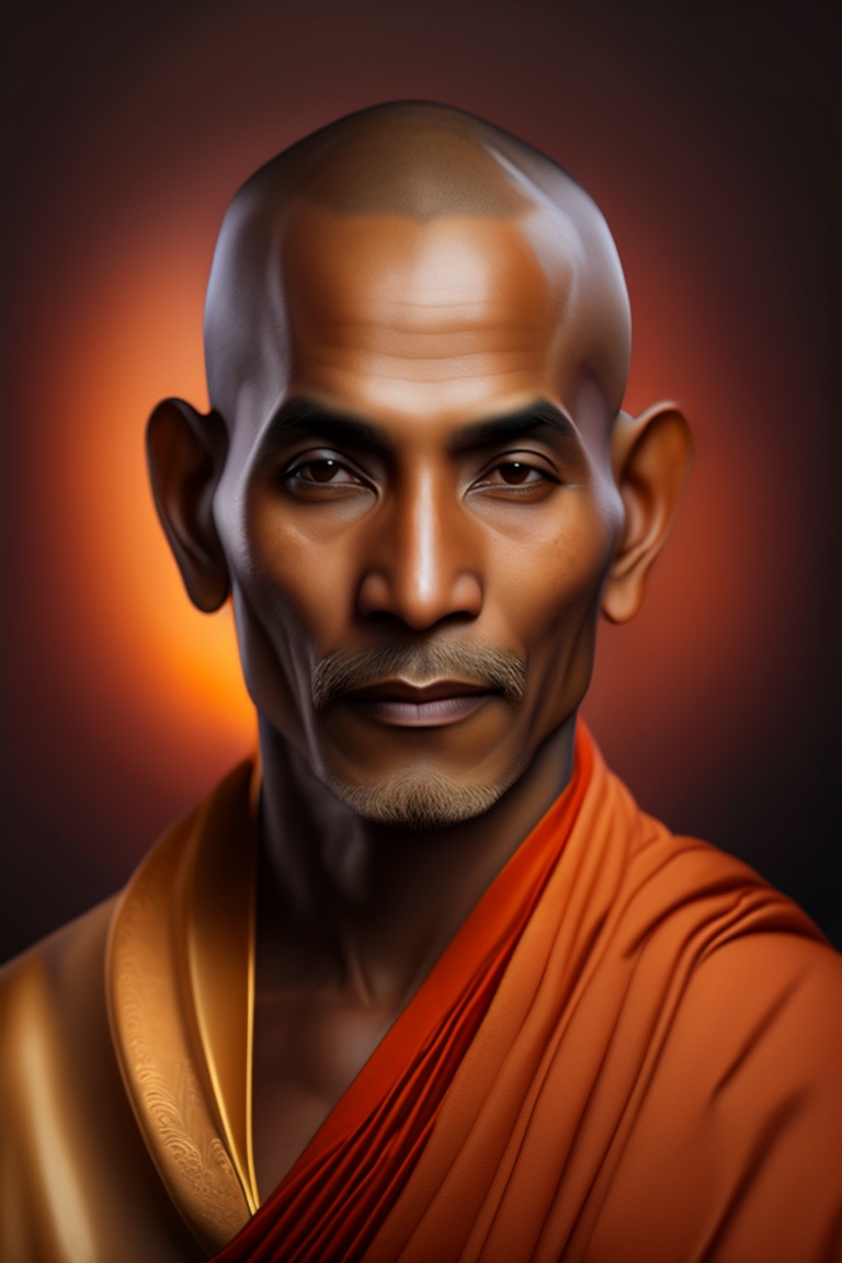 Lexica - Indian monk 50 age front face, no hair