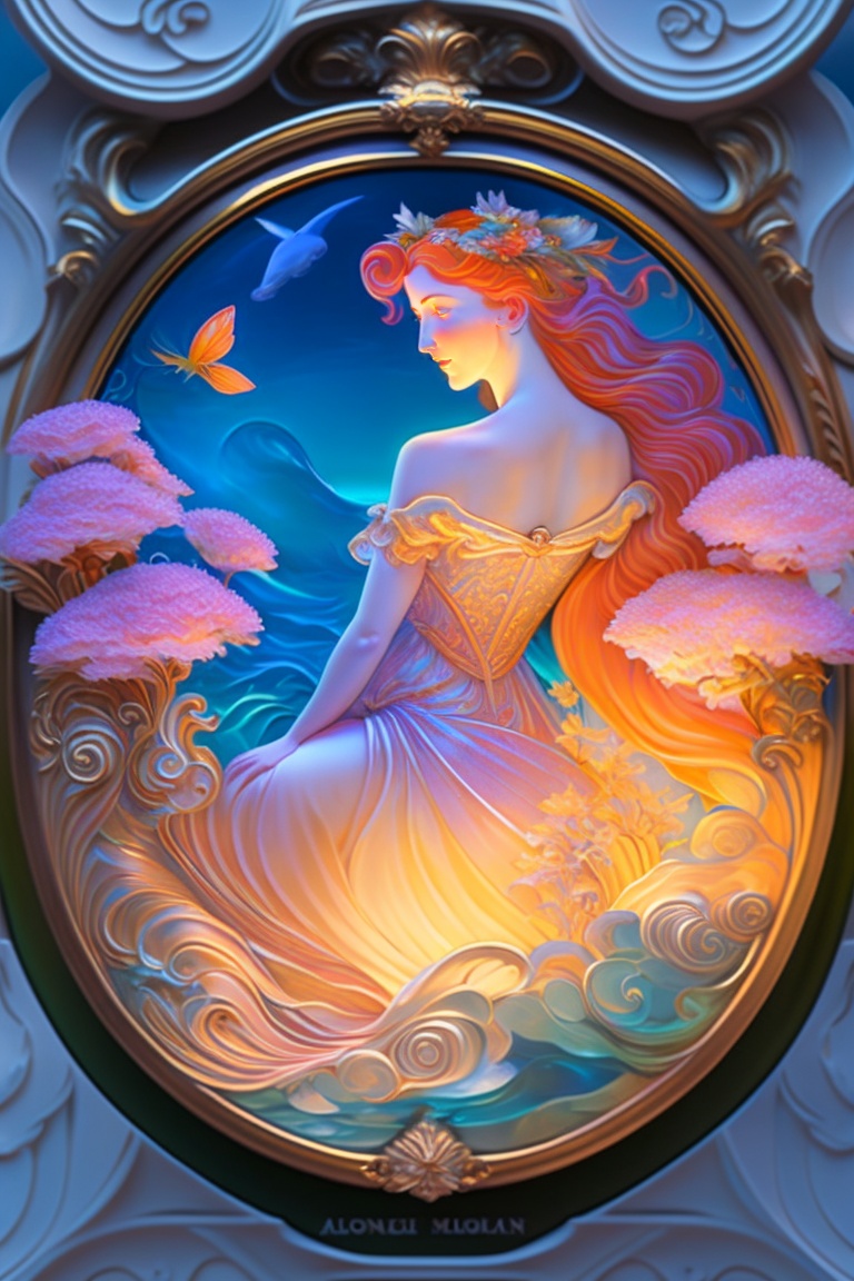 Lexica - Nouveau mermaid realistic animation, alphonse mucha, james ...