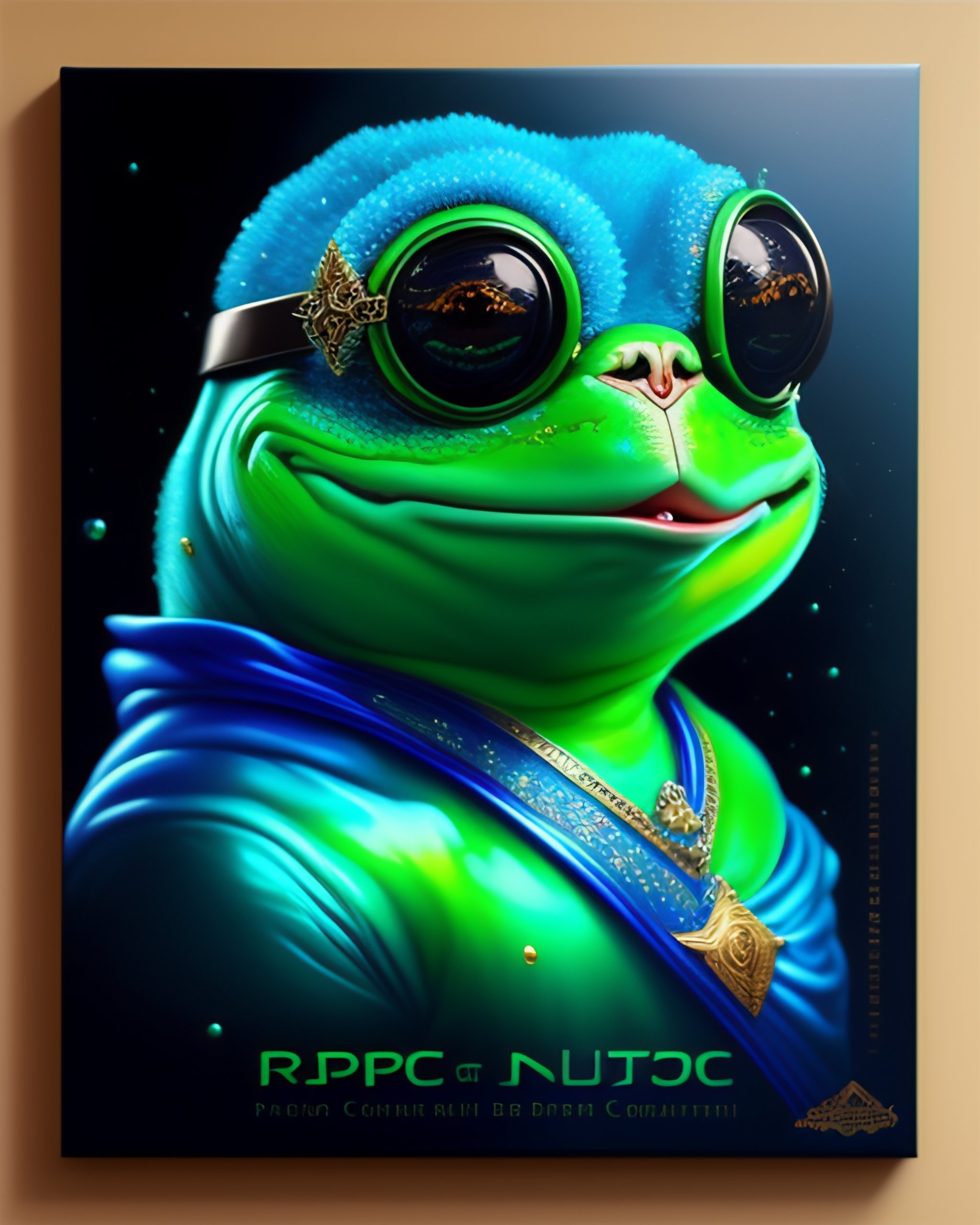 Lexica - Super rich happy pepe the frog. luxury, blue crystals, greg ...