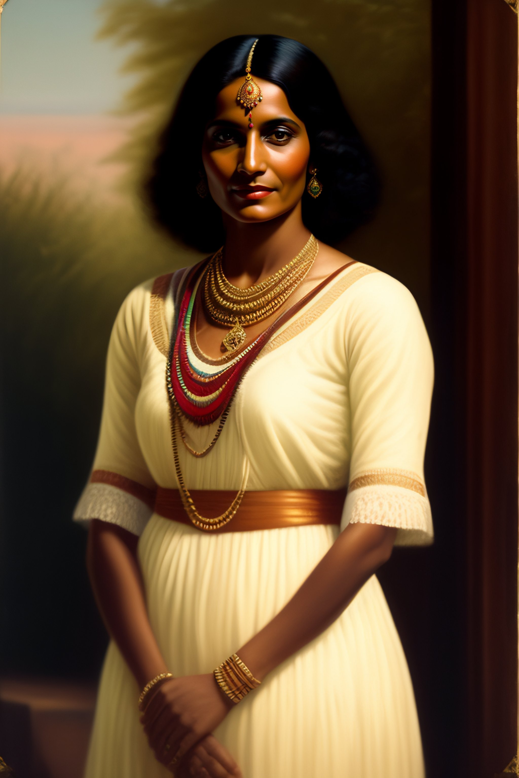 Lexica - Anglo-Indian woman in early 30s, short black hair, dressed as ...