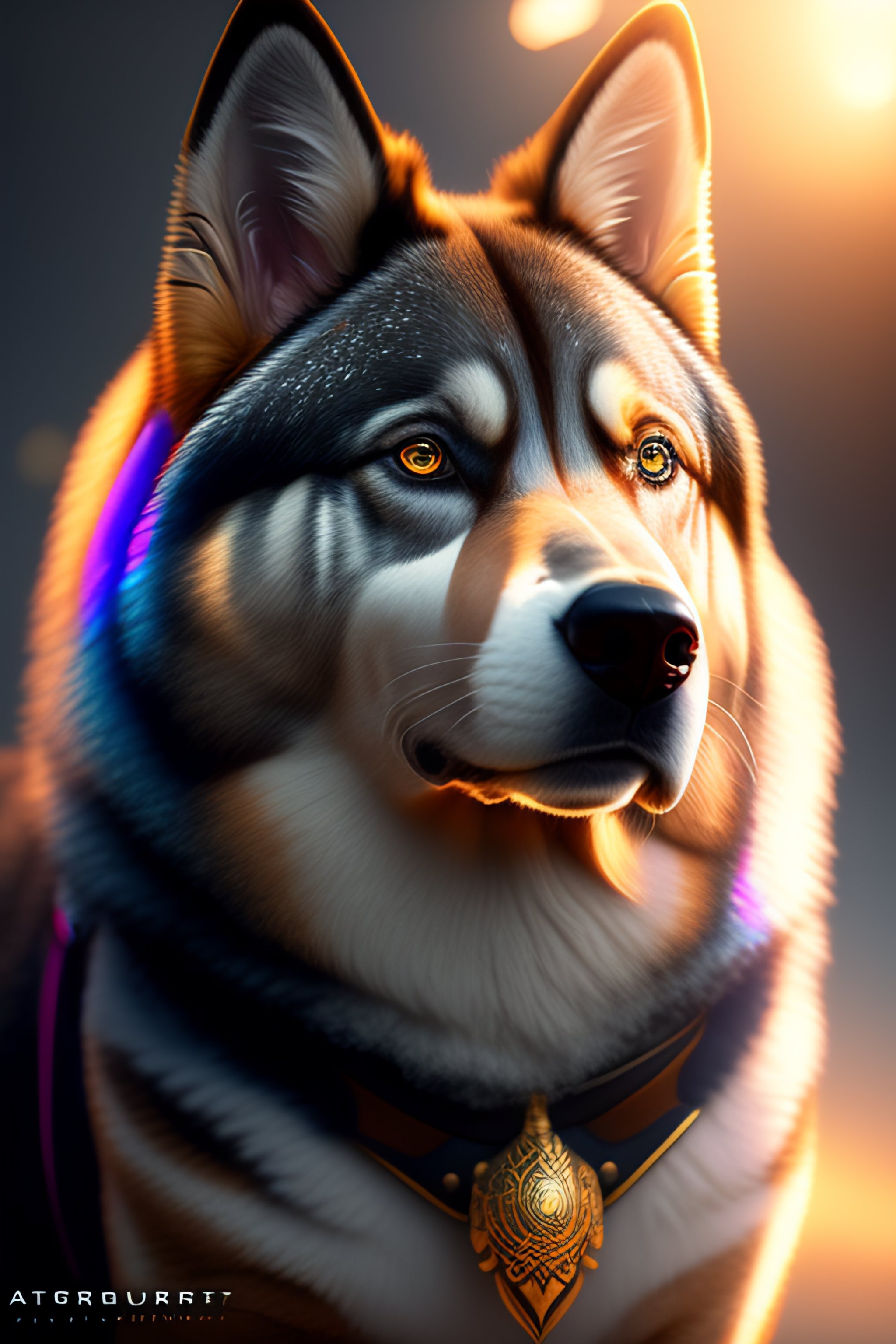 Lexica - Portrait of a cybernetic siberian huskry a spiritual full body ...