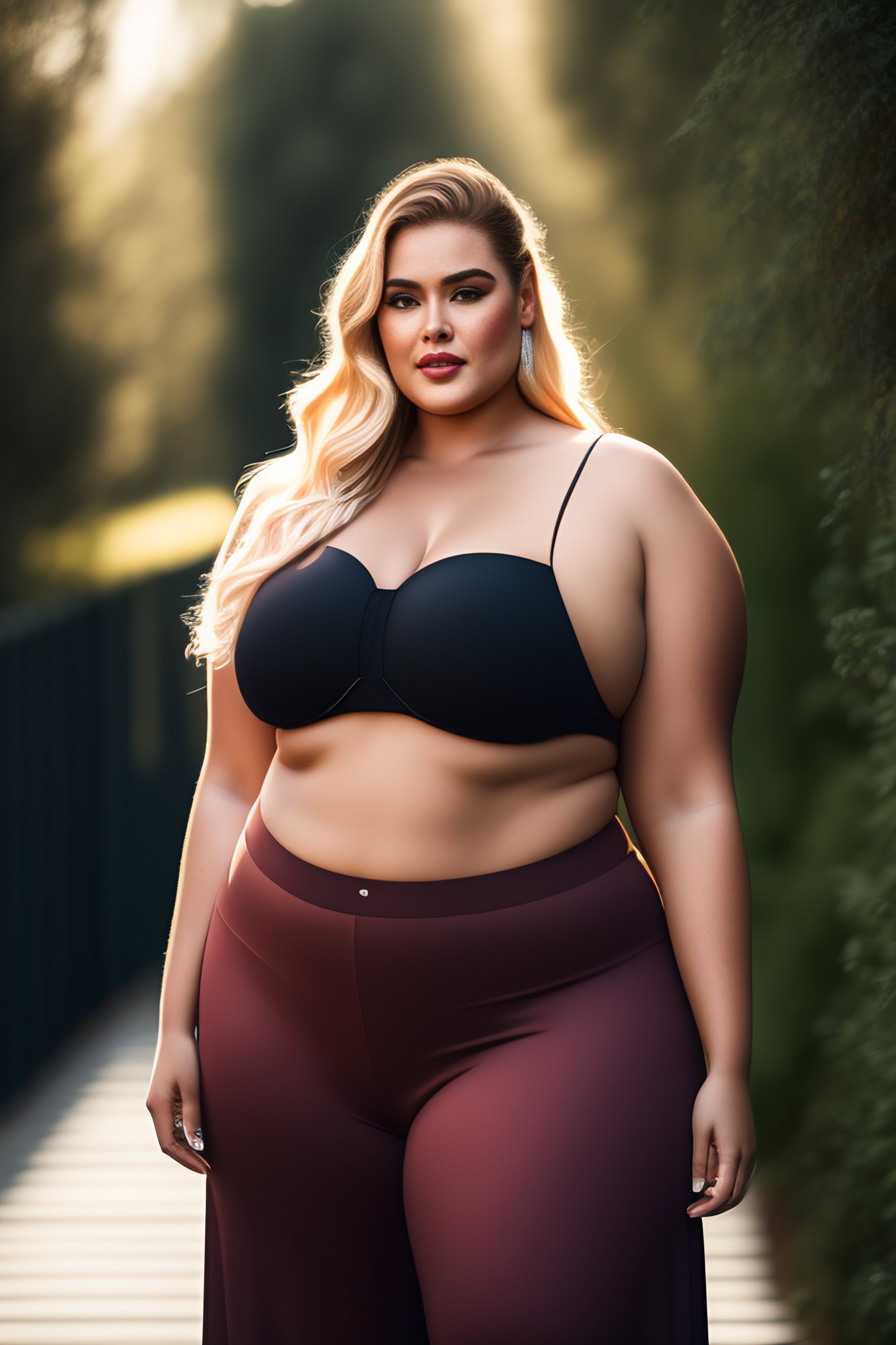 Lexica - Plus-sized Norwegian model, makeup, eyeliner, wide hips, pretty symmetrical face ...