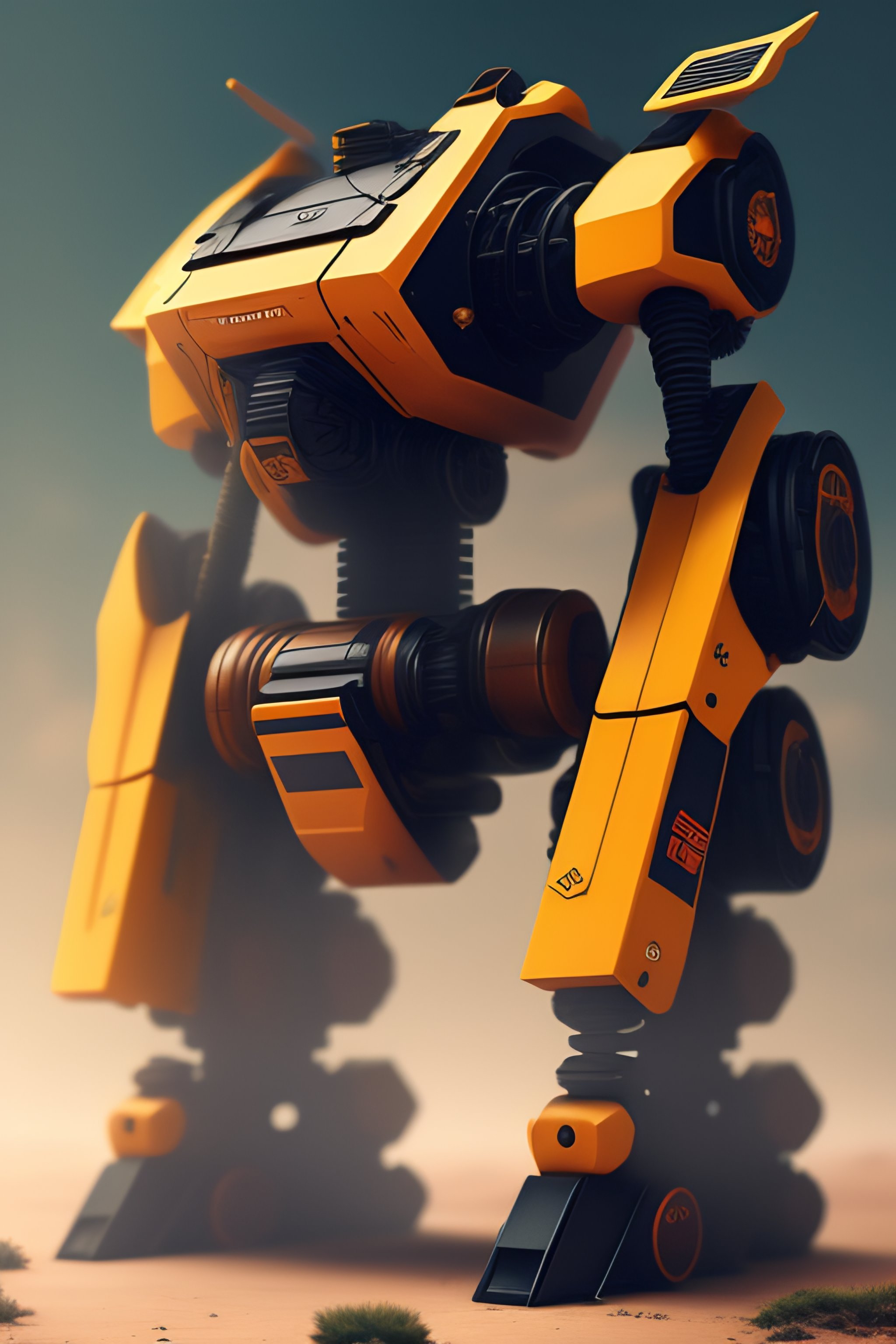 Lexica - Mech robot with hexagonal weapons for war, kinfolk magazine