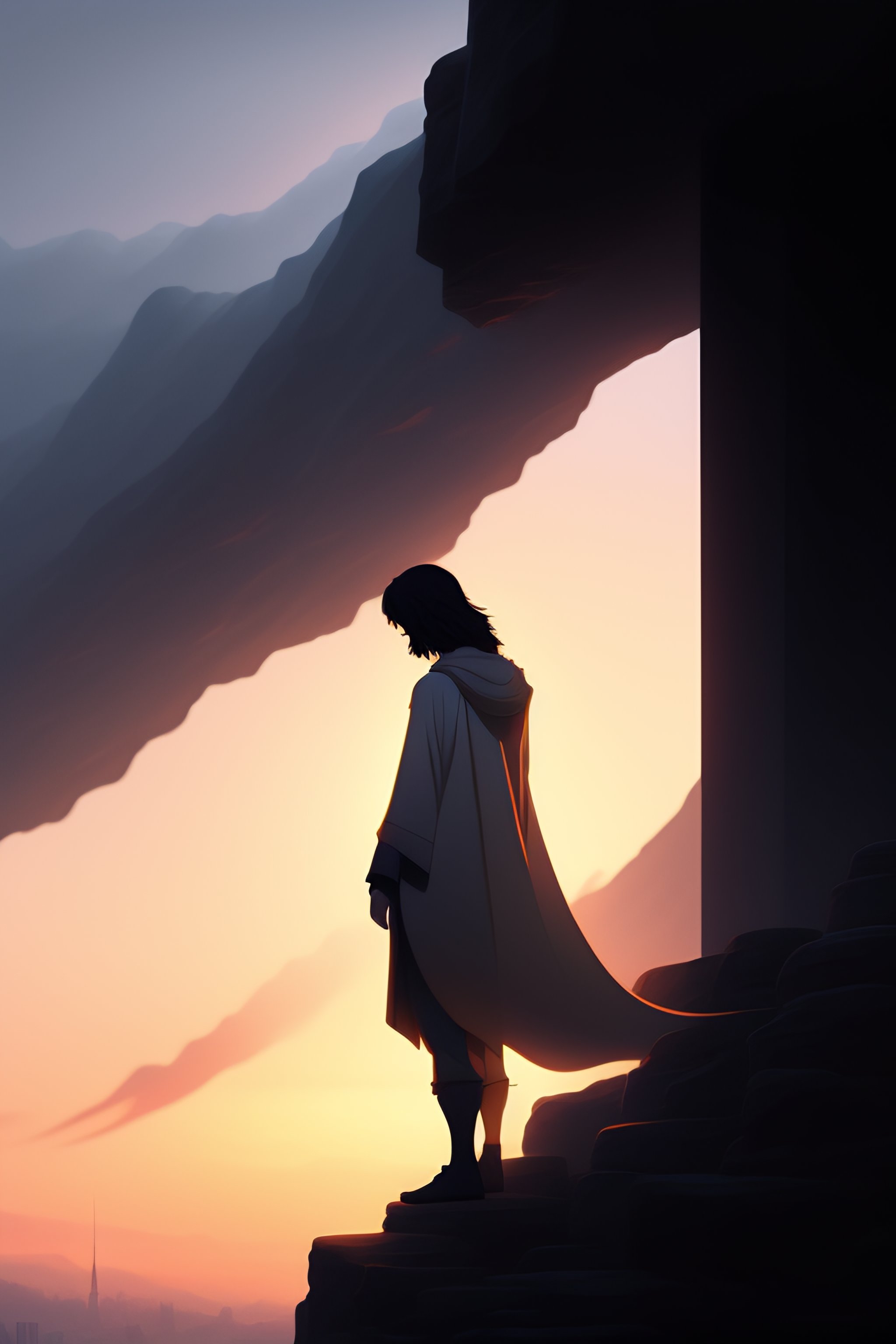 Lexica - Jesus in the cross, by makoto shinkai and ghibli studio ...